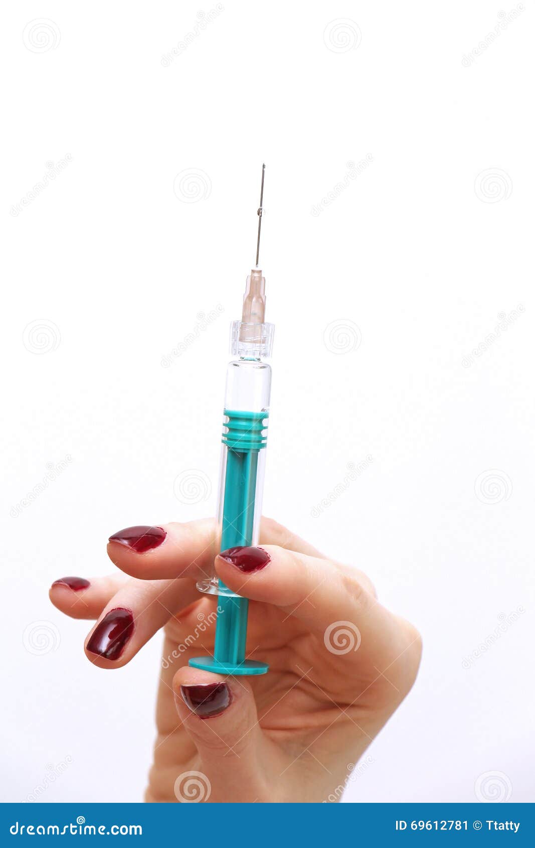 Syringe with needle stock image. Image of needle, holding - 69612781