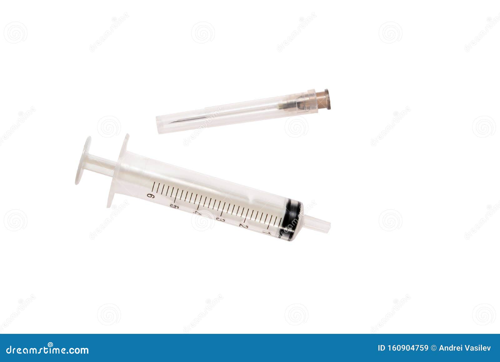 Syringe with Needle in Plastic Shell. 5 Ml Syringe Close Up, Isolate on ...