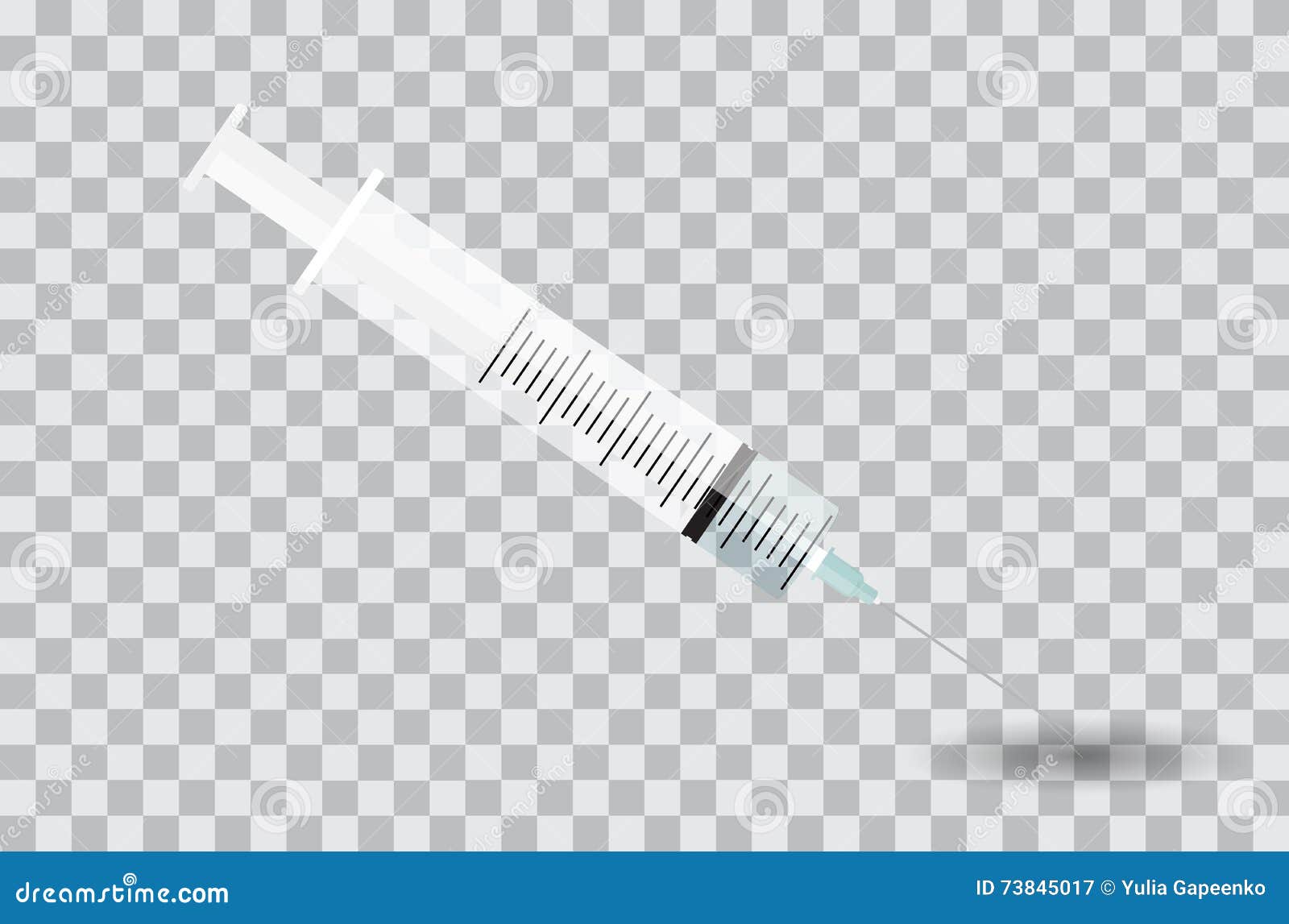 Syringe with Needle on Transparent Background - Shot. Stock Vector ...