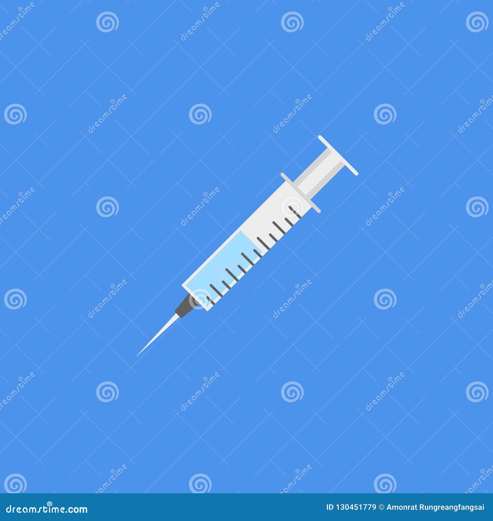 Syringe with Needle Vector Illustration, Flat Design Stock Vector ...