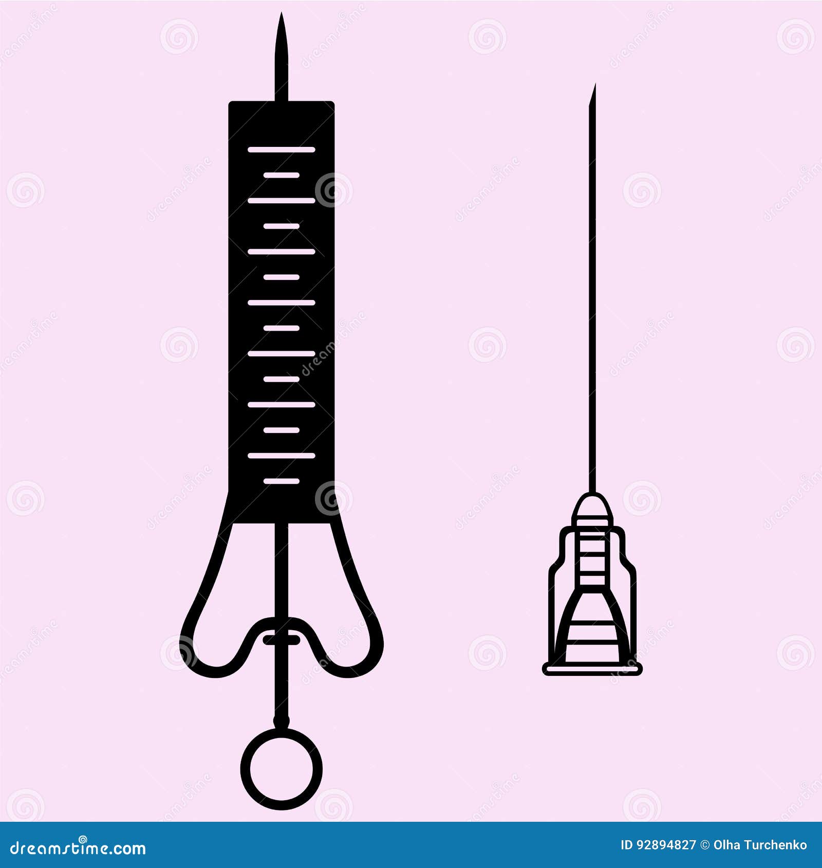 Syringe and needle vector stock vector. Illustration of metallic - 92894827