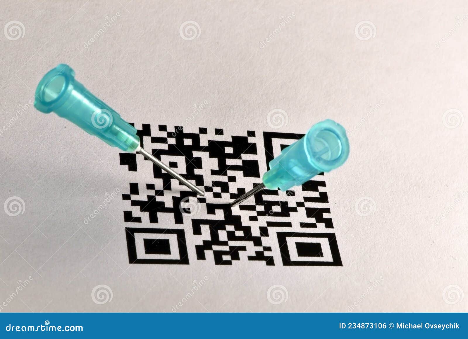 The Syringe Needles Are Stuck In The QR-code Royalty-Free Stock Image ...