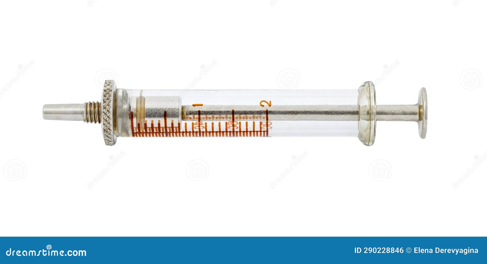 Syringe Old Glass Insulin, Isolated on White Background with Clipping ...
