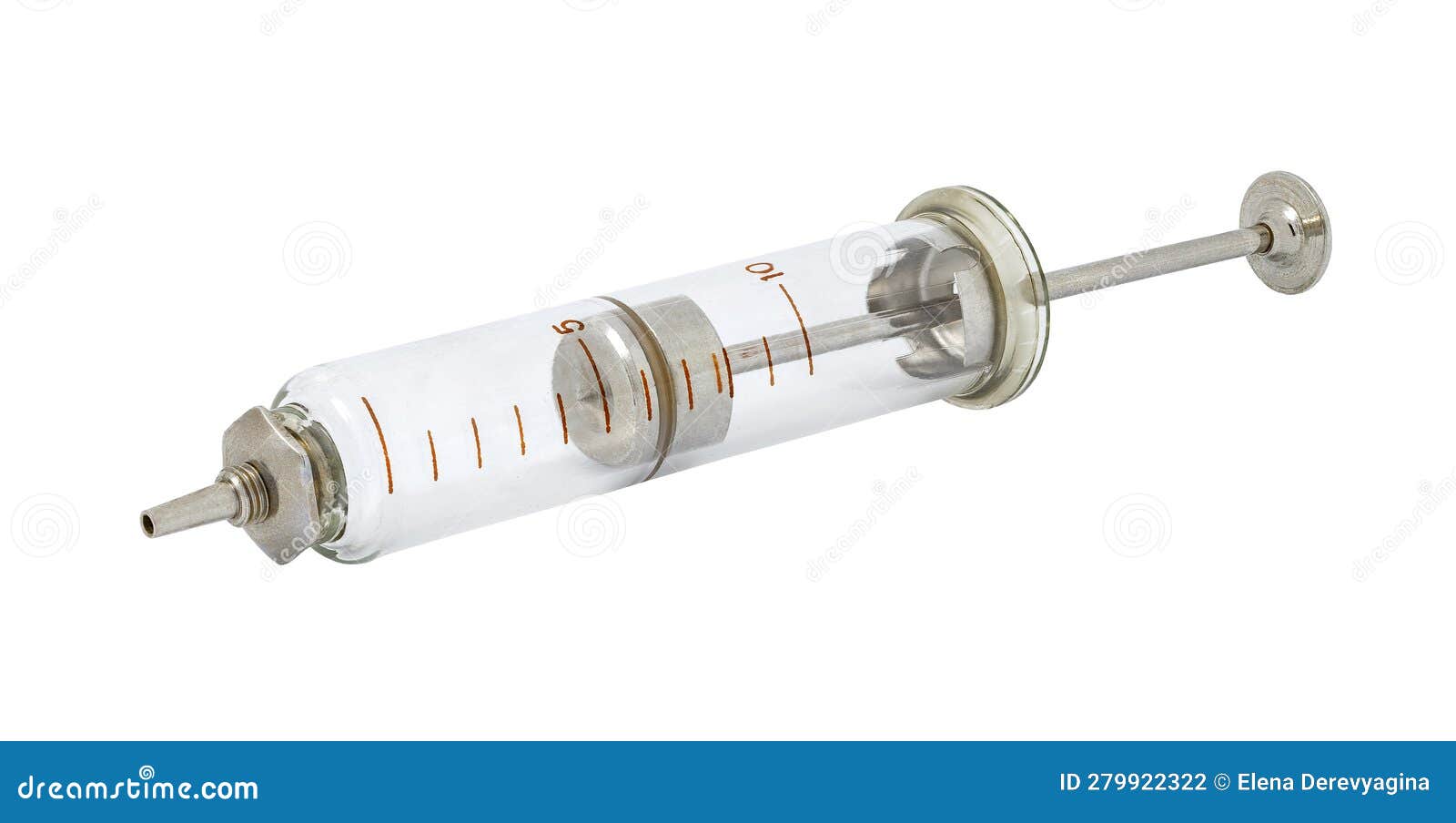 Syringe Old with Metal Piston, Empty, without Injection Needle ...