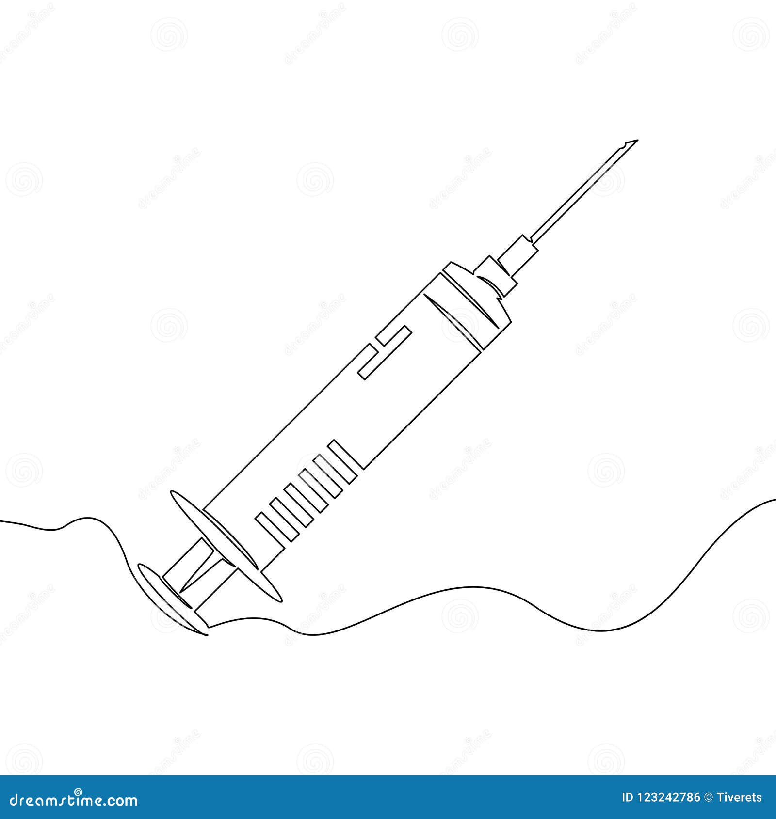 Syringe One Line Drawing Isolated Vector Object Stock Vector ...