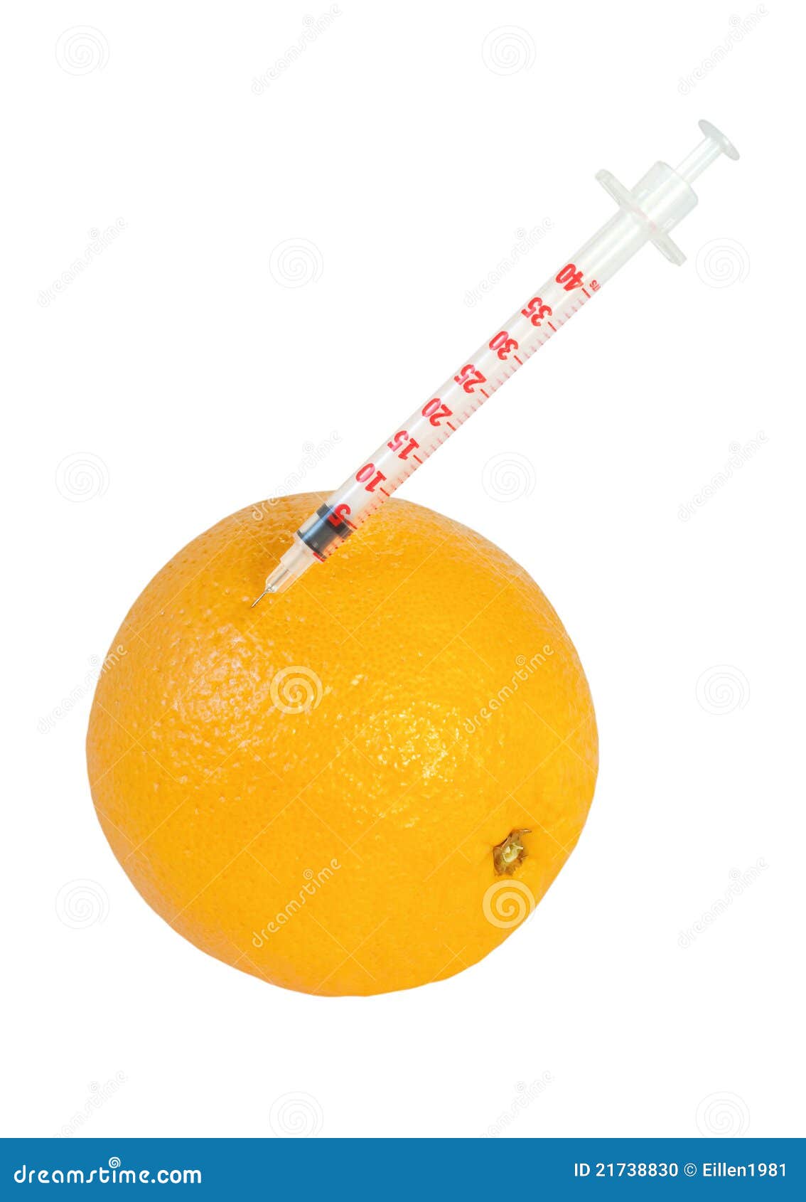 Syringe in Orange Isolated on White Stock Photo - Image of chemistry ...