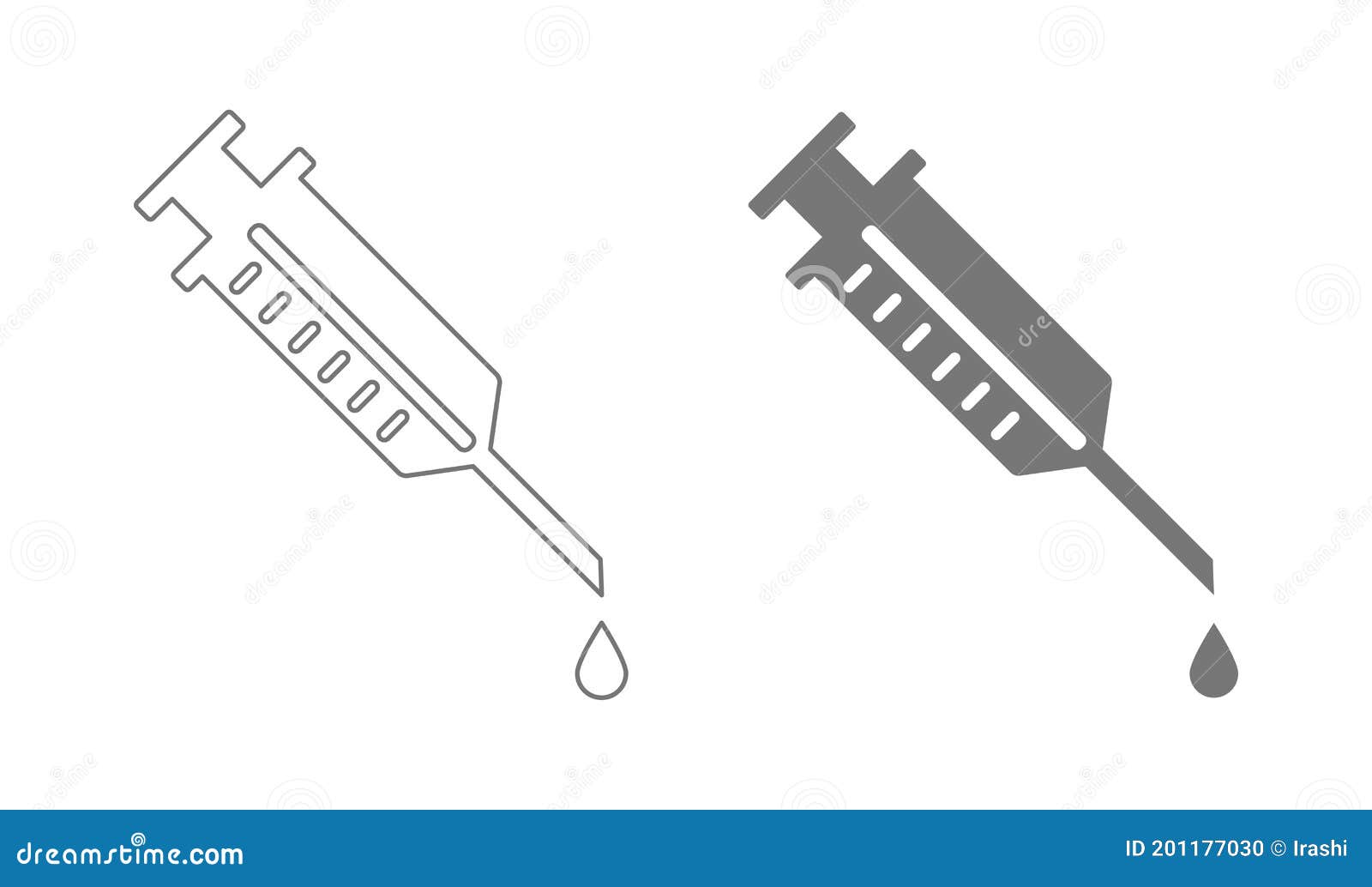 Syringe outline icon stock vector. Illustration of injection - 201177030