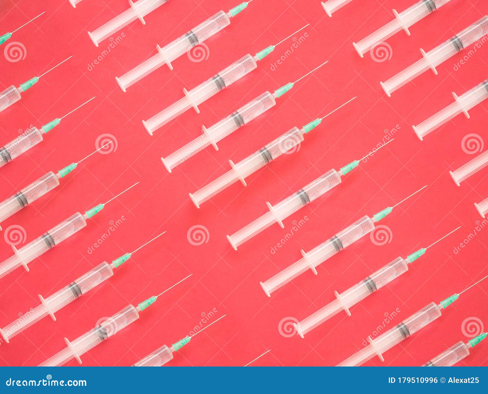 Syringe pattern on red stock photo. Image of needle - 179510996