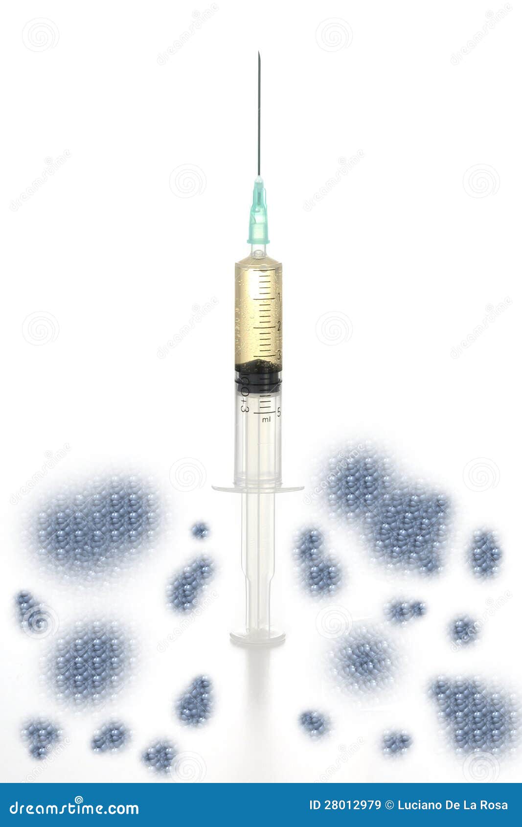 Syringe Placed Vertically, Cells at the Bottom Stock Image - Image of ...