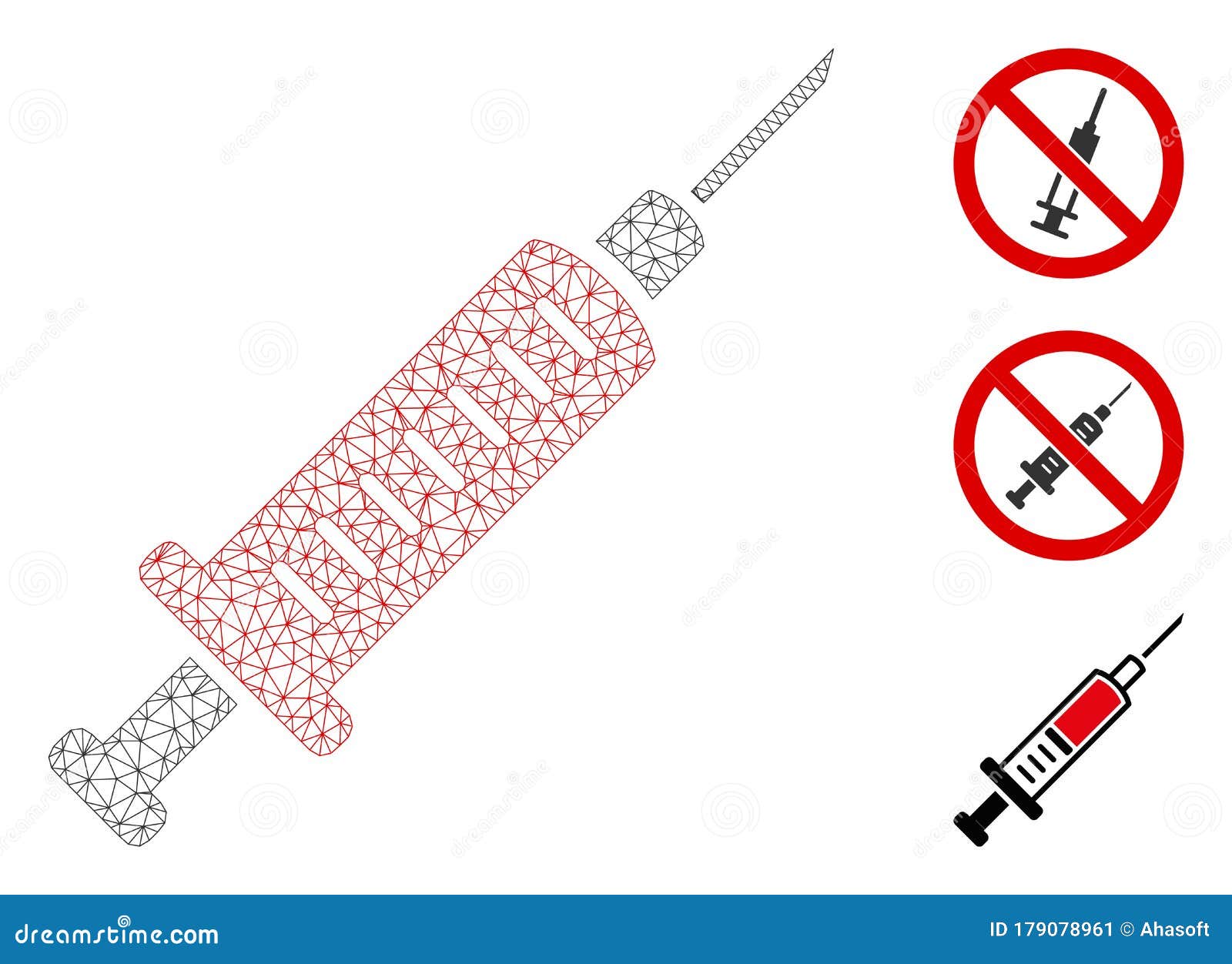 Syringe Polygonal Frame Vector Mesh Illustration Stock Vector ...