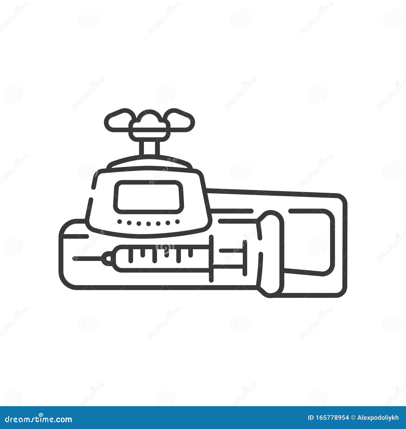 Infusion Therapy Diagram Mono Line Cartoon Vector | CartoonDealer.com ...
