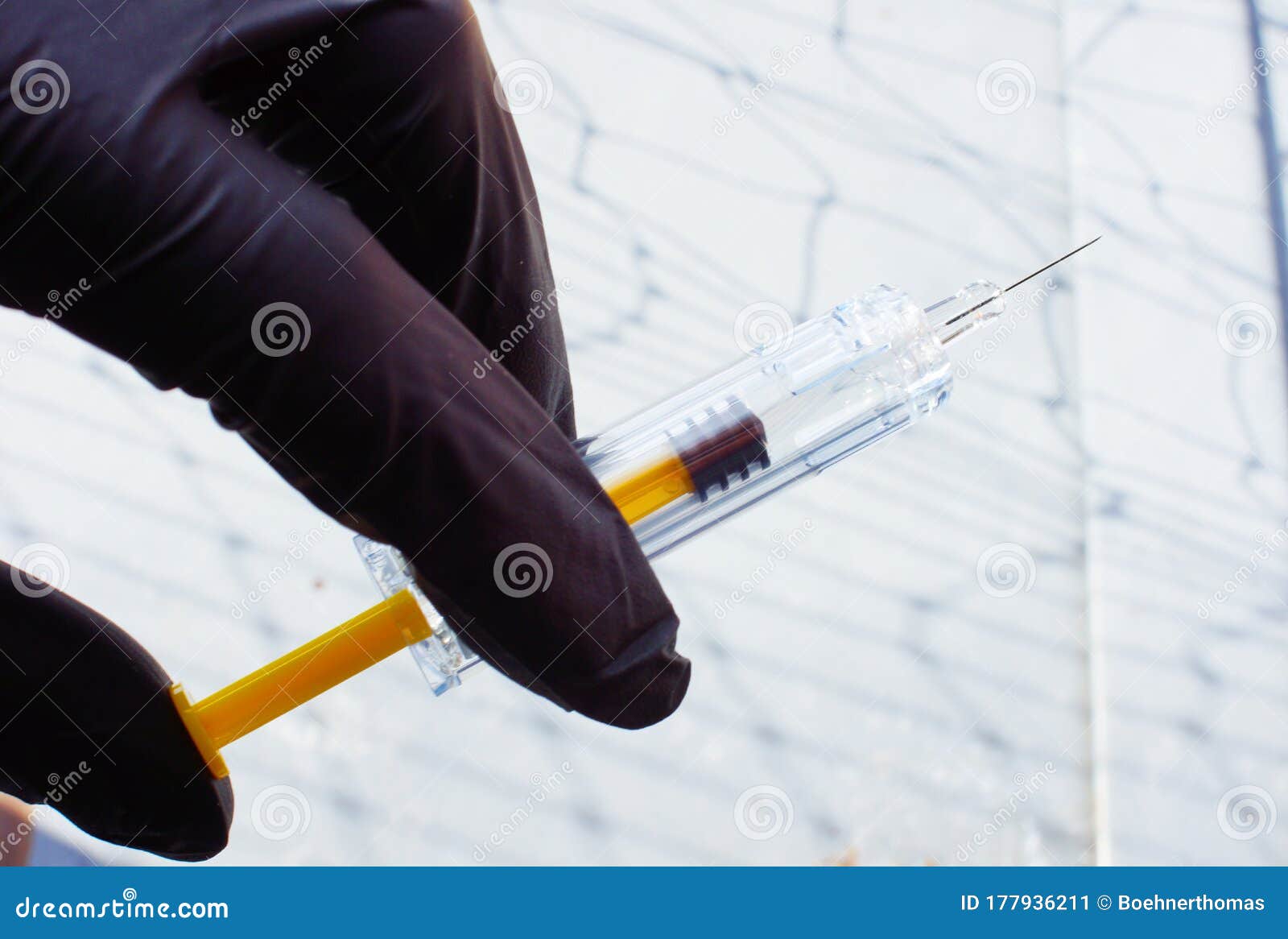 Syringe Ready for Injection. Stock Image - Image of black, disease ...