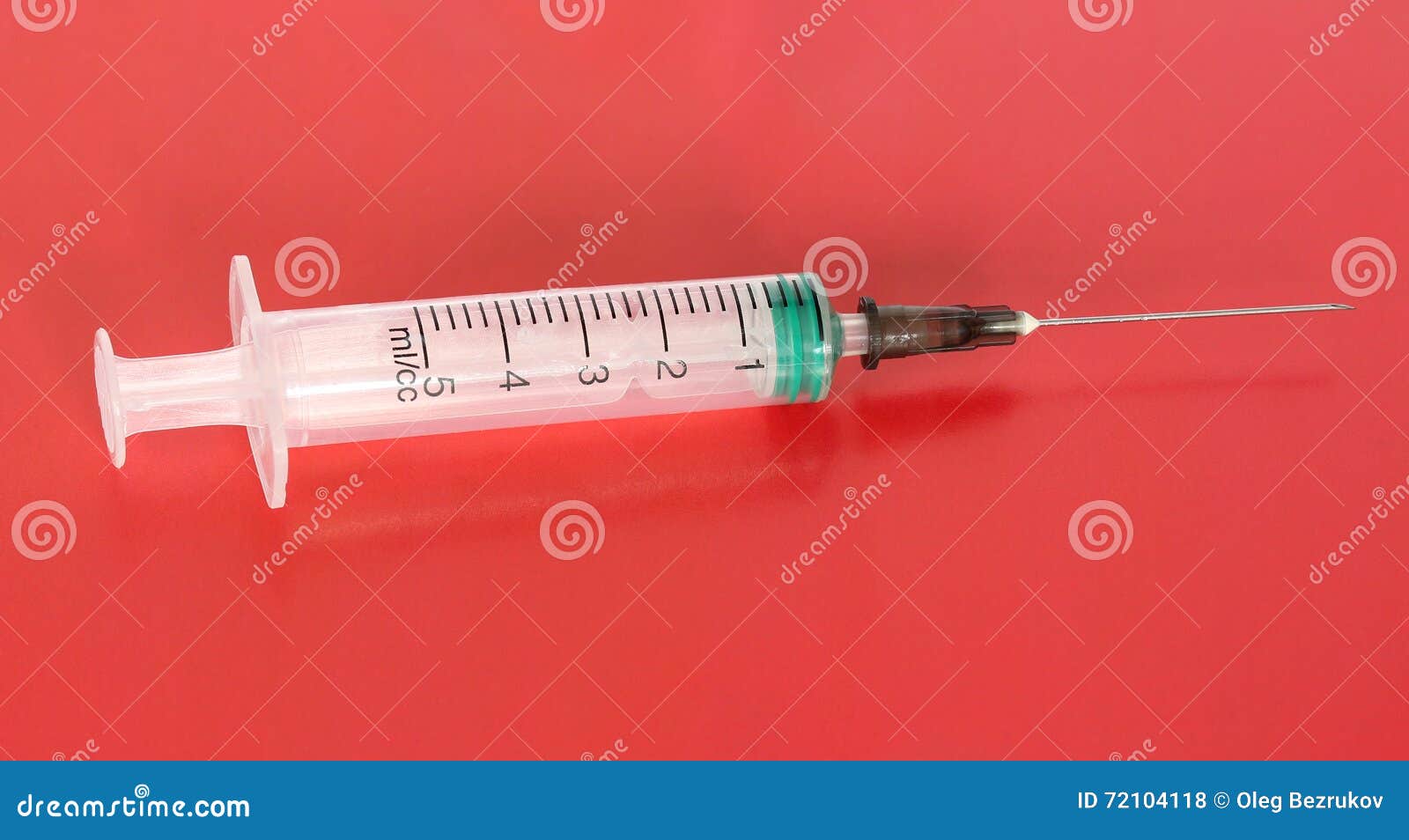 Syringe on a Red Background Stock Photo - Image of clinic, supplies ...