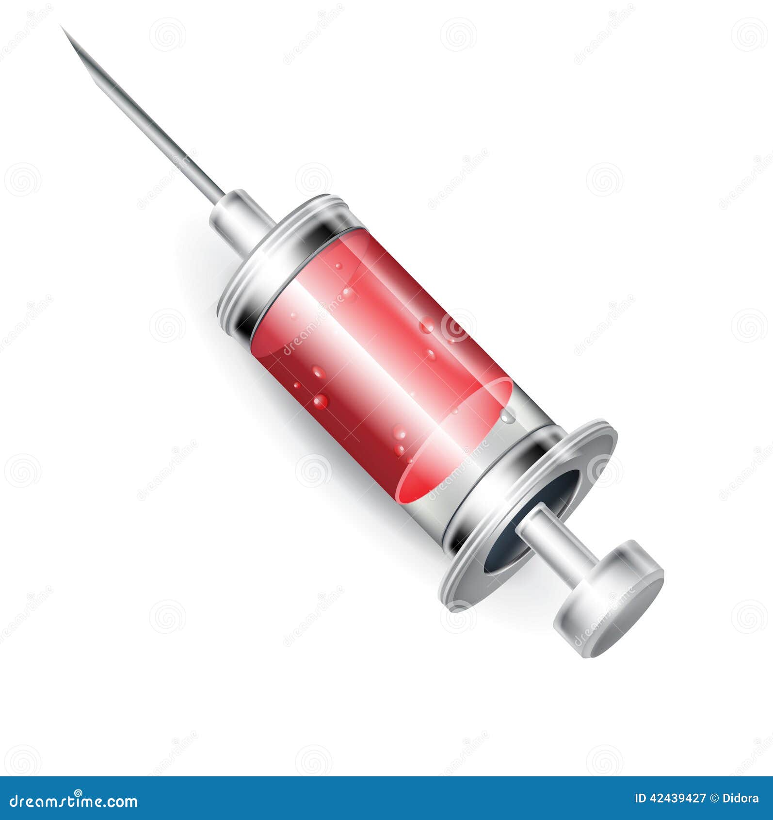 Syringe with Red Liquid Isolated on White Stock Vector - Illustration ...
