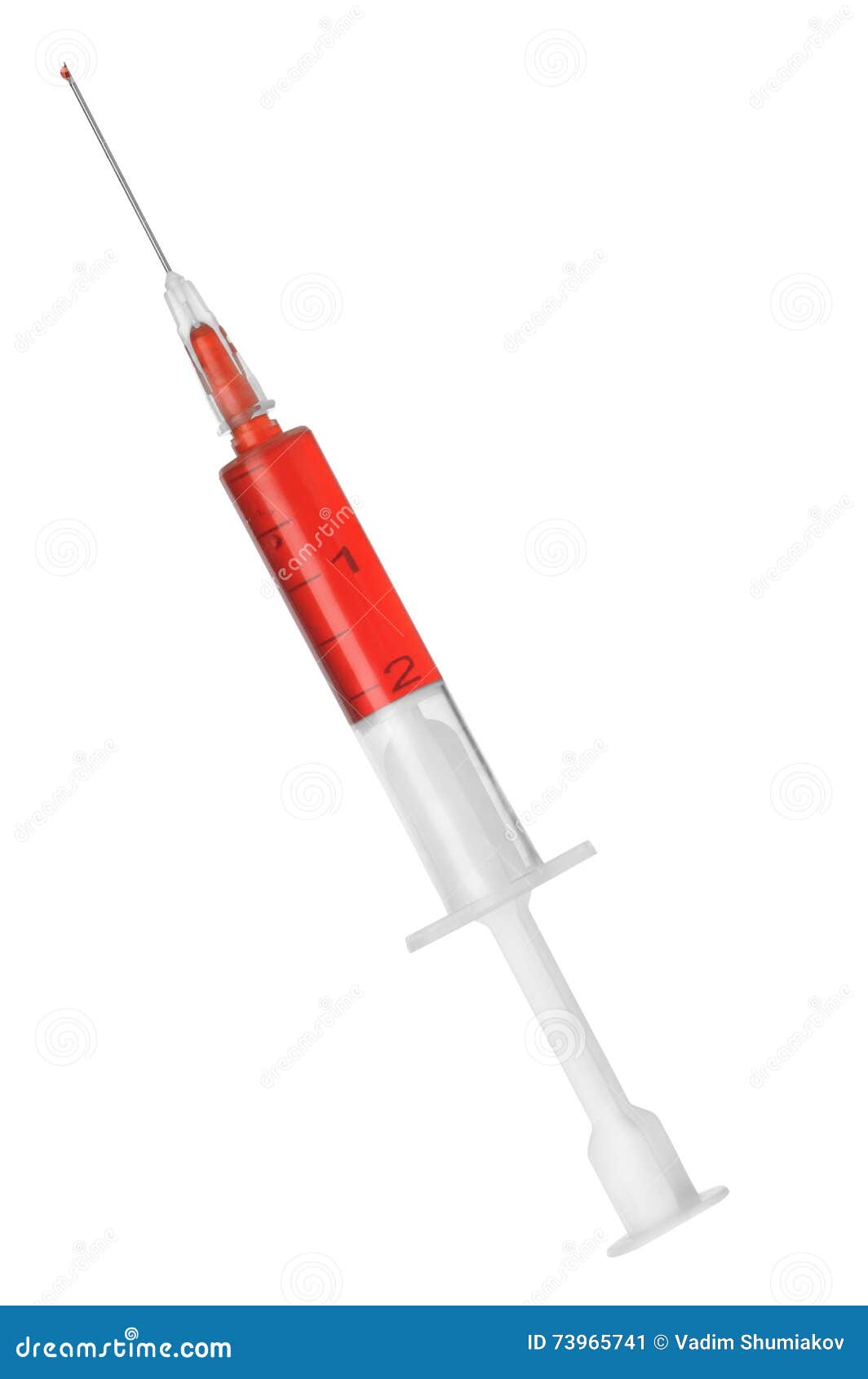 Syringe with Red Medication Isolated on White Background Stock Image ...