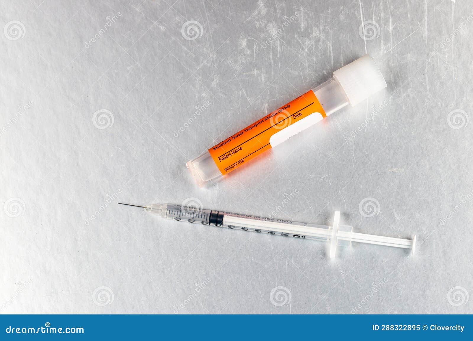 Syringe and sample bottle stock image. Image of syringe - 288322895