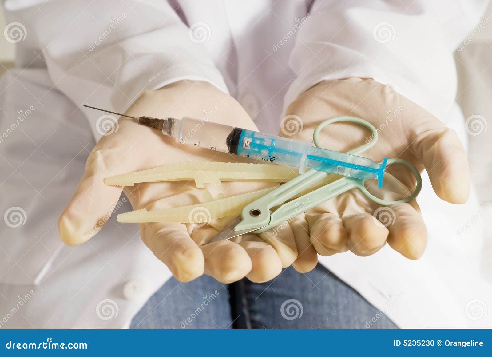 Syringe, Scissors, Tongs - Horizontal, Isolated Stock Photo - Image of ...