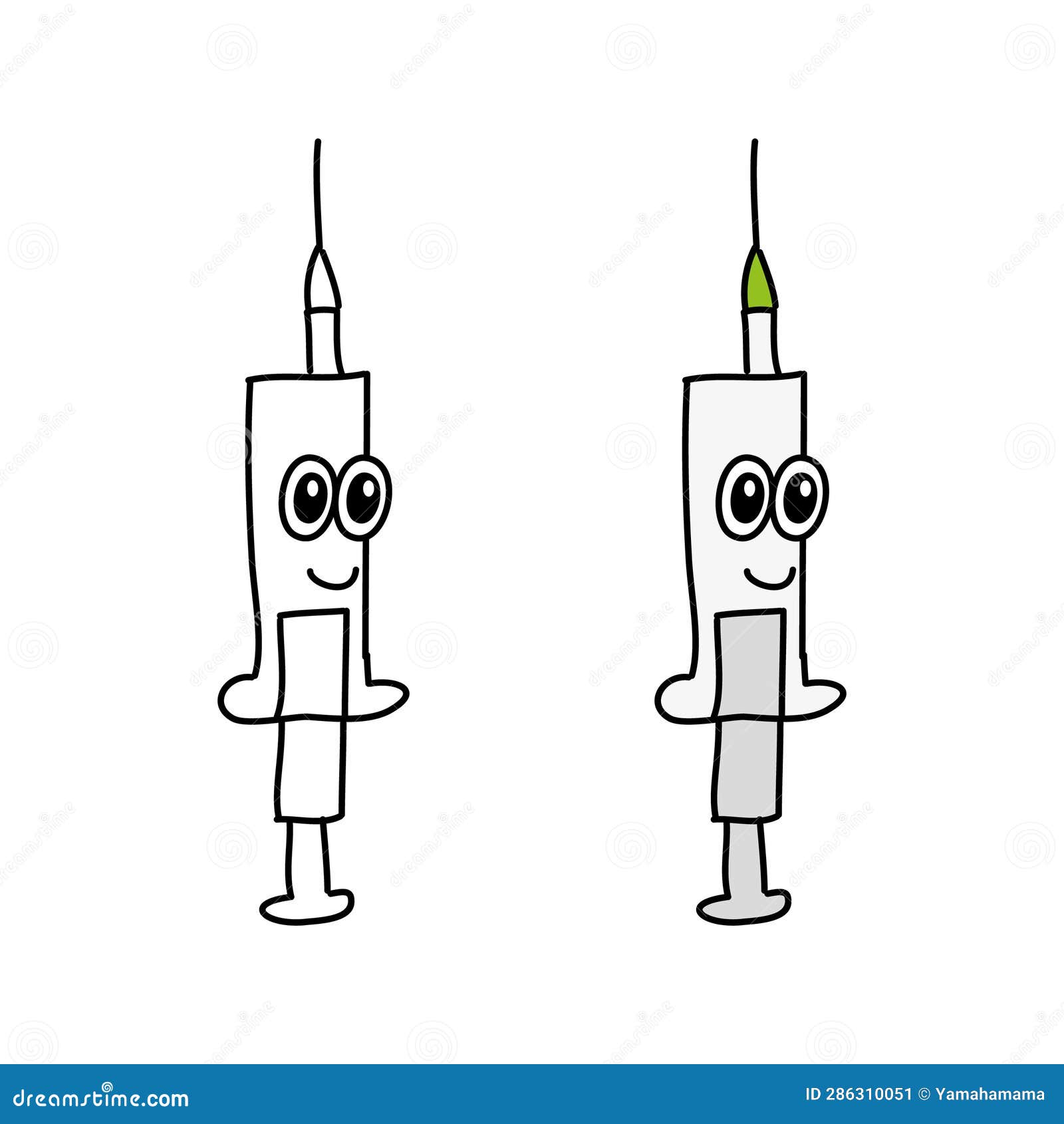 Syringe stock vector. Illustration of cartoon, doodle - 286310051