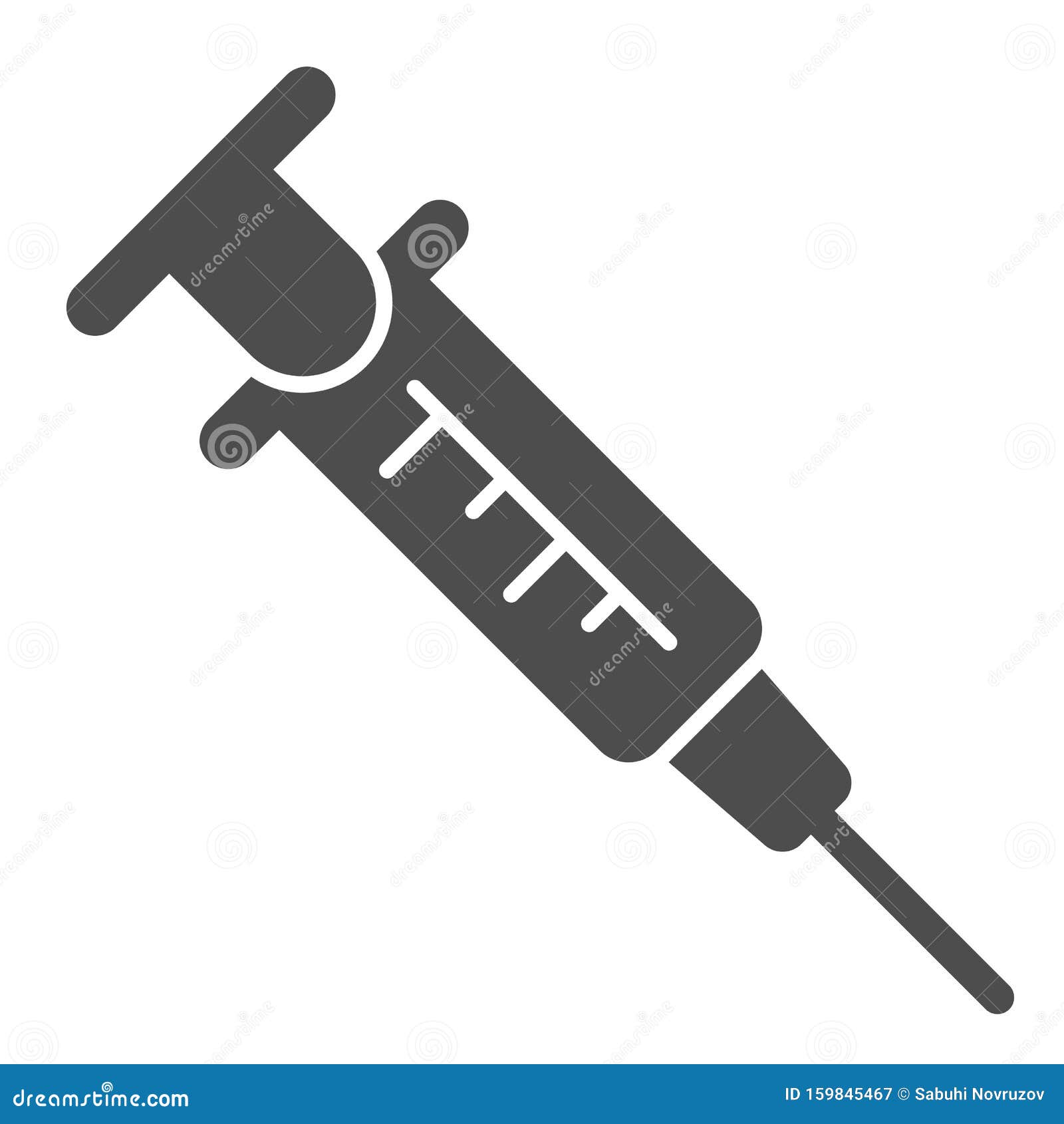 Syringe Solid Icon. Injection Vector Illustration Isolated on White ...