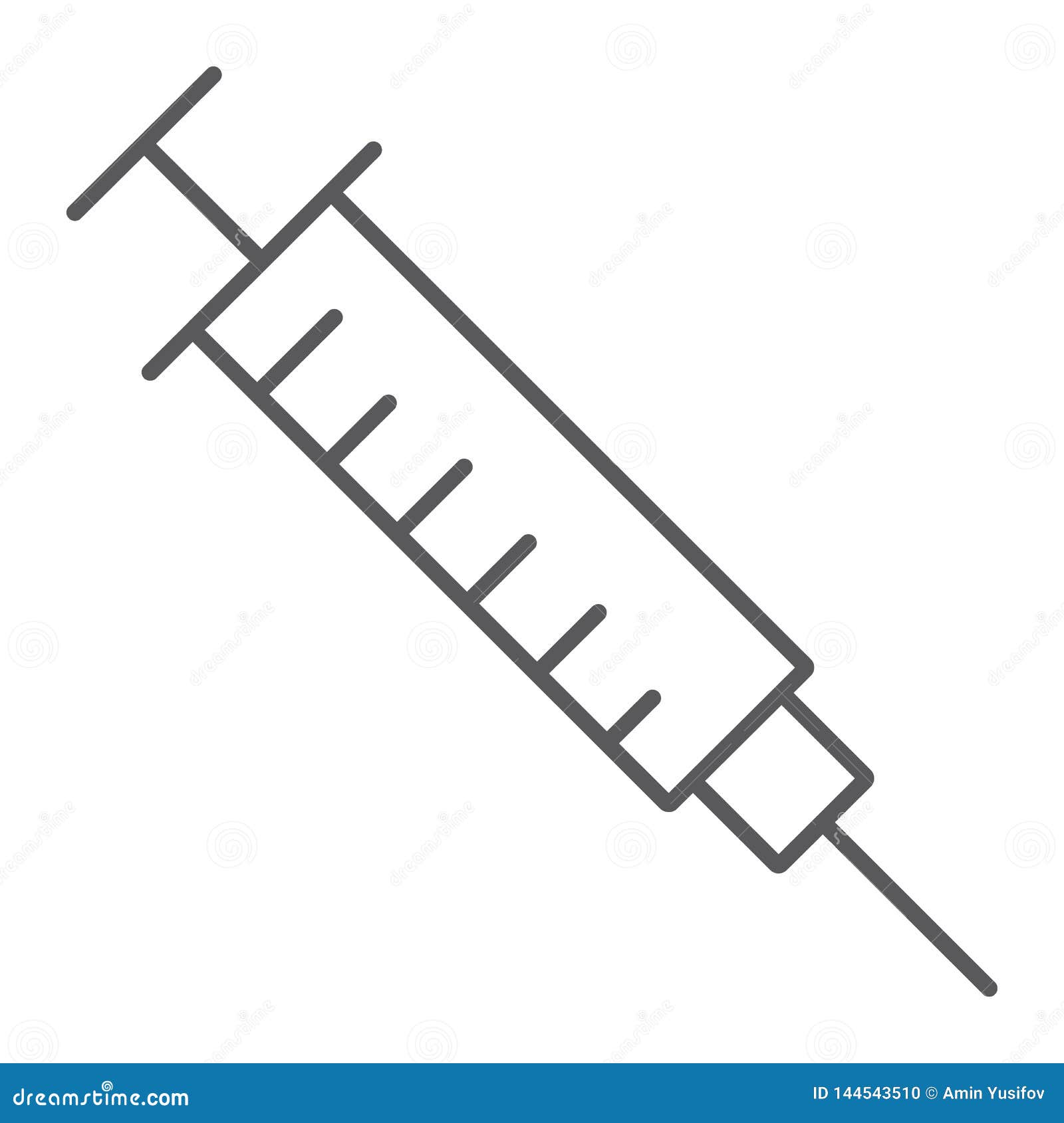 Syringe Thin Line Icon, Medicine and Hospital, Needle Sign, Vector ...