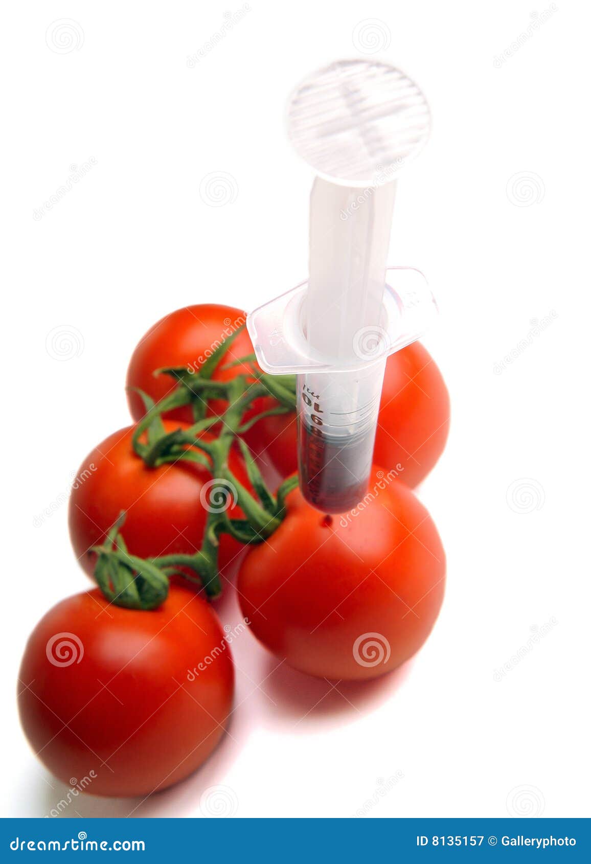 Syringe in Tomato stock image. Image of isolated, growth - 8135157