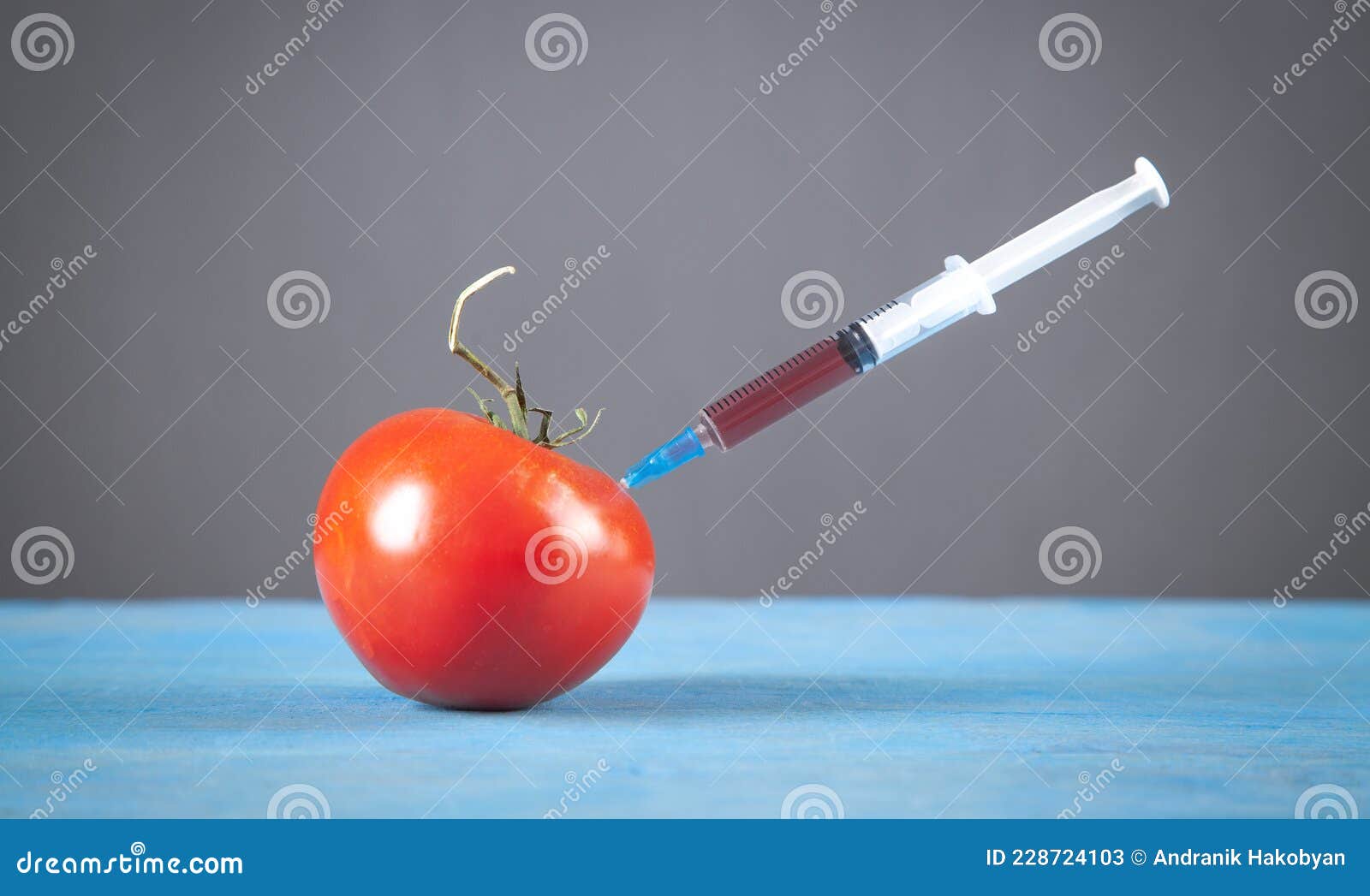 Syringe and Tomato. Genetic Modification Stock Image - Image of organic ...