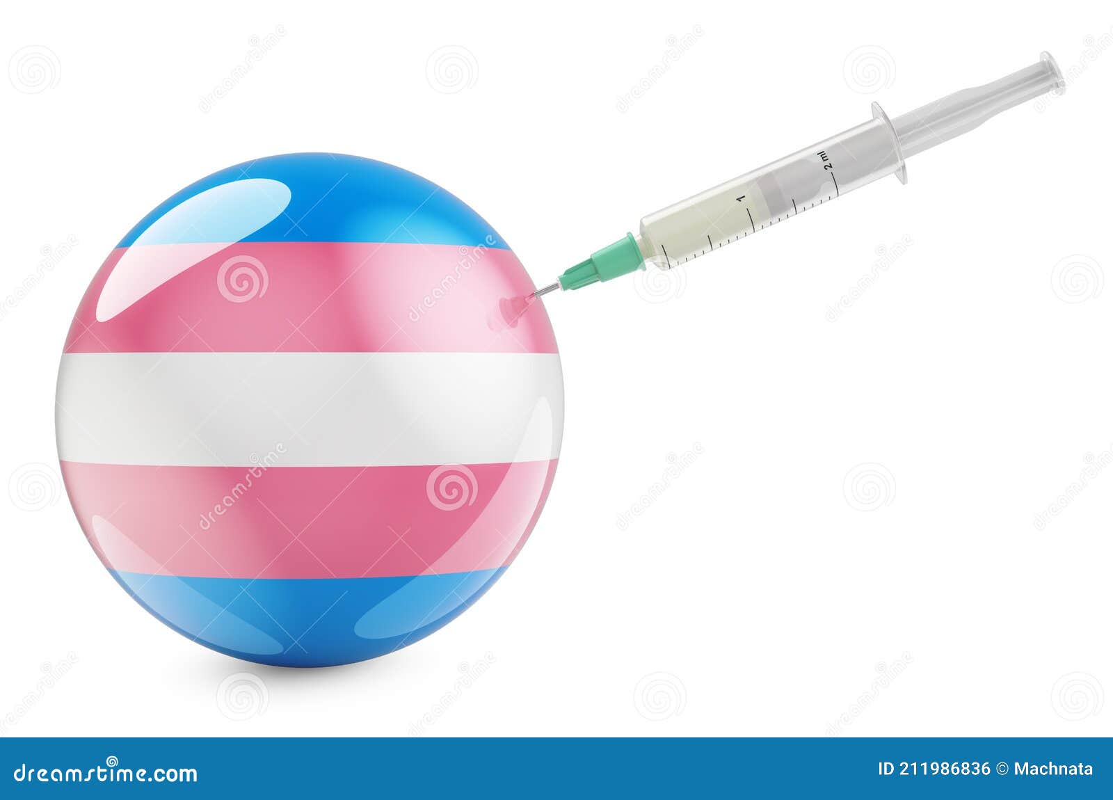 Syringe with Transgender Flag, 3D Rendering Stock Illustration ...