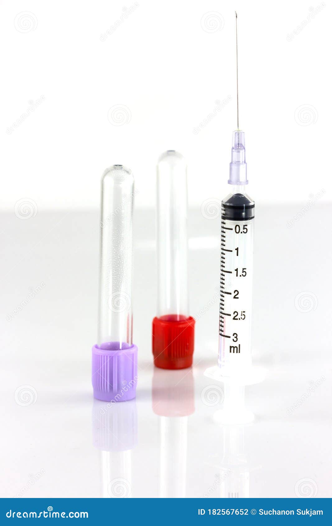 Syringe Tubes and Needles Isolate Stock Photo - Image of research ...