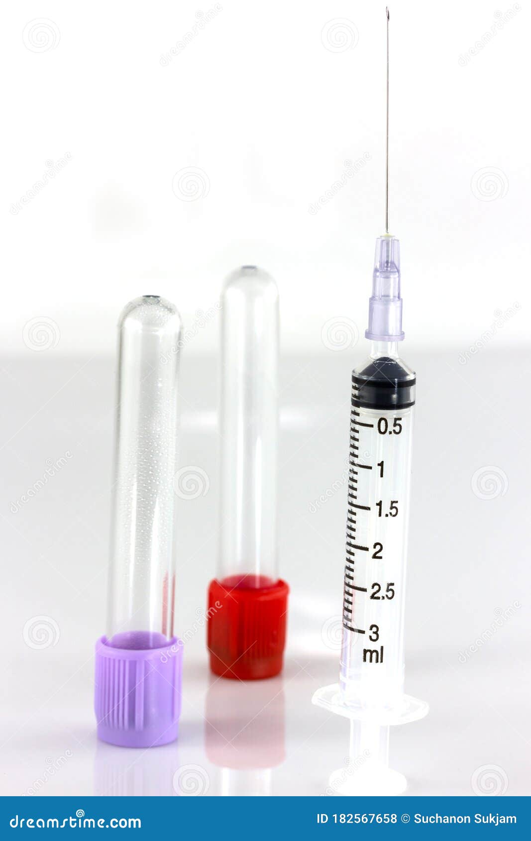 Syringe Tubes and Needles Isolate Stock Photo - Image of laboratory ...