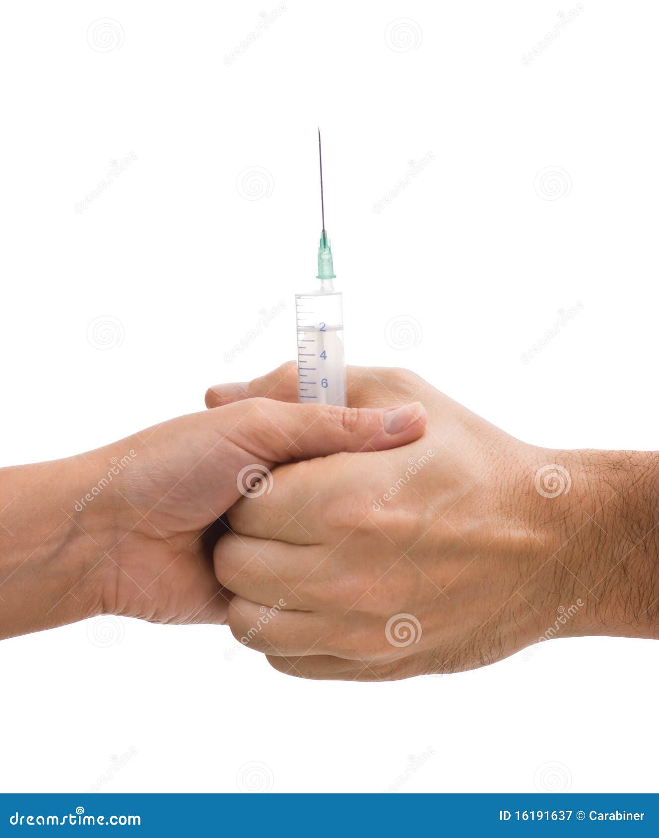 Syringe in two hands stock image. Image of prescription - 16191637