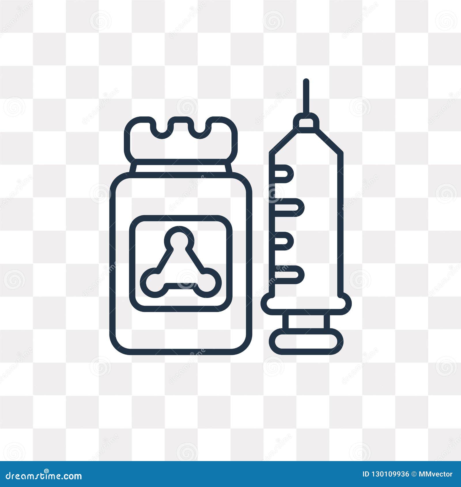 Syringe Vector Icon Isolated on Transparent Background, Linear S Stock ...