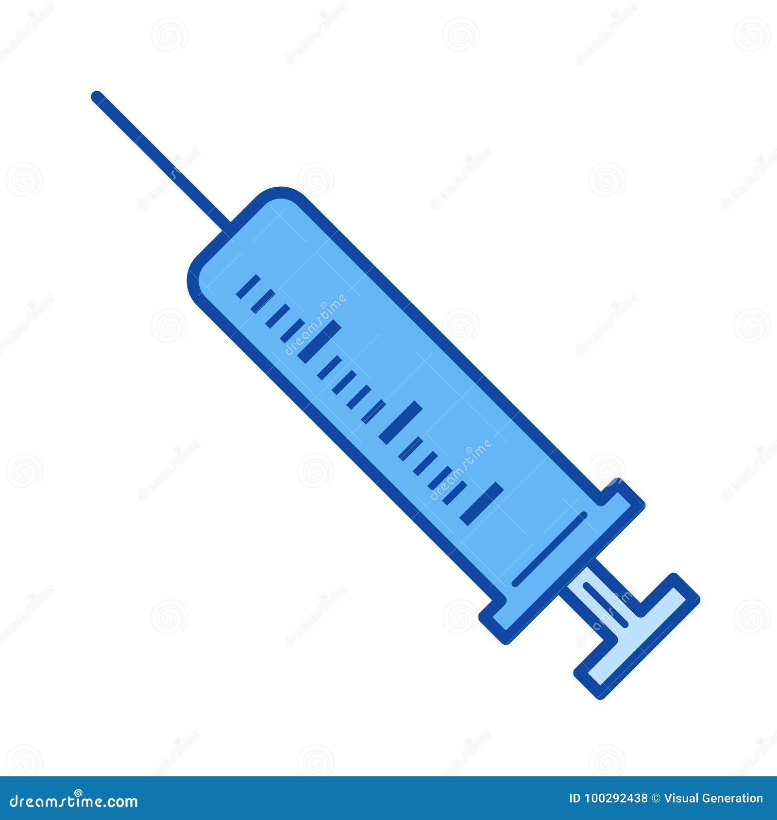 Syringe line icon. stock vector. Illustration of flat - 100292438