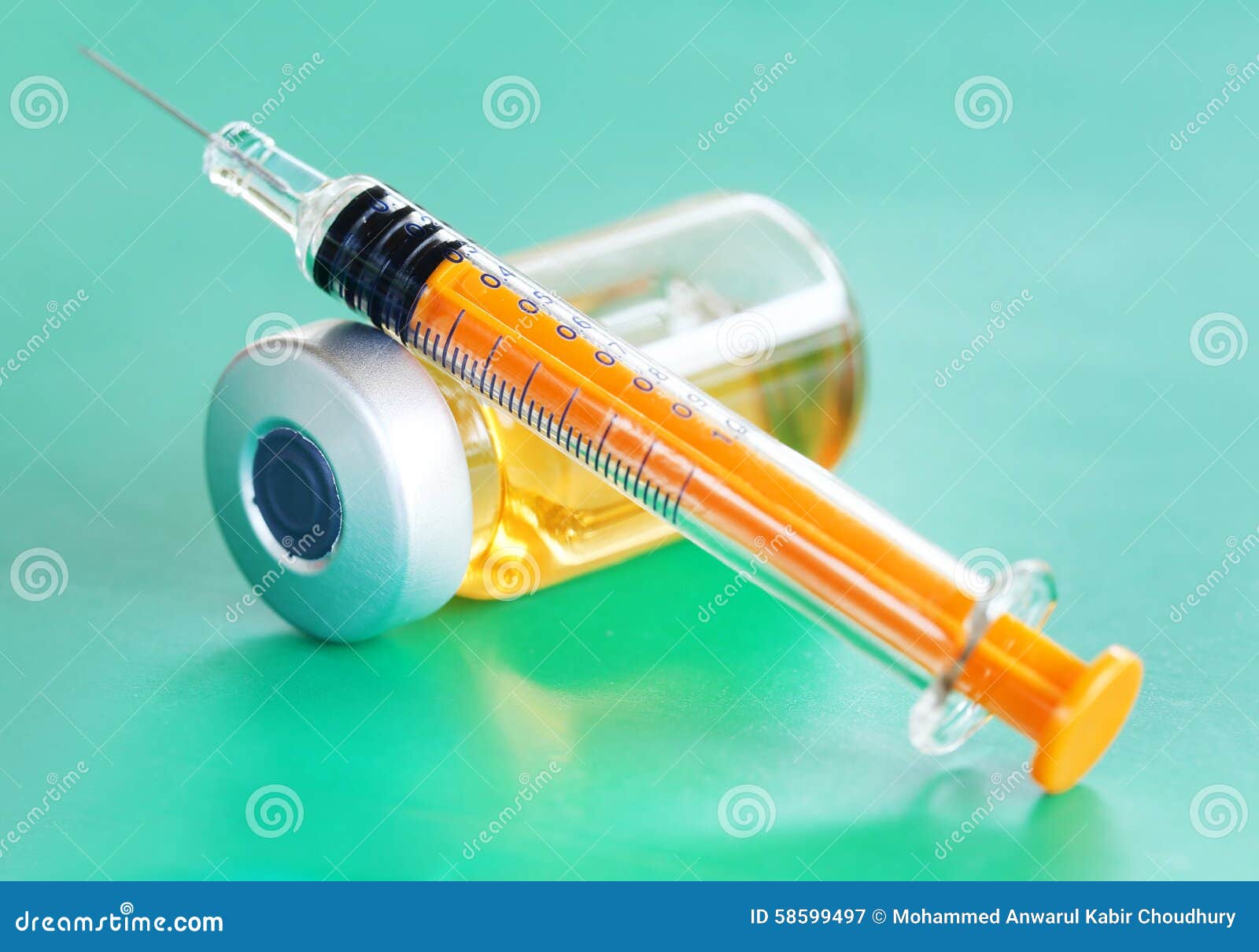 Syringe with vial stock image. Image of medicine, pharmaceutical - 58599497