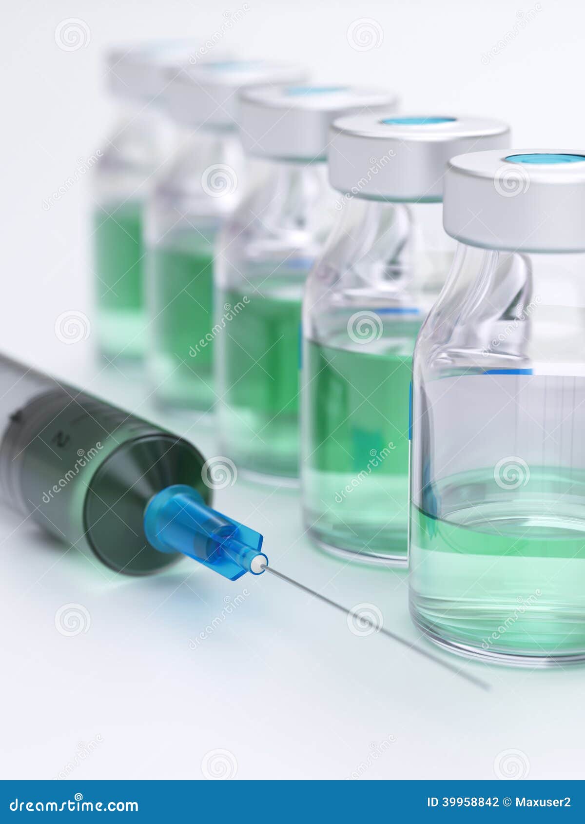 Syringe and vials stock illustration. Illustration of medicament - 39958842