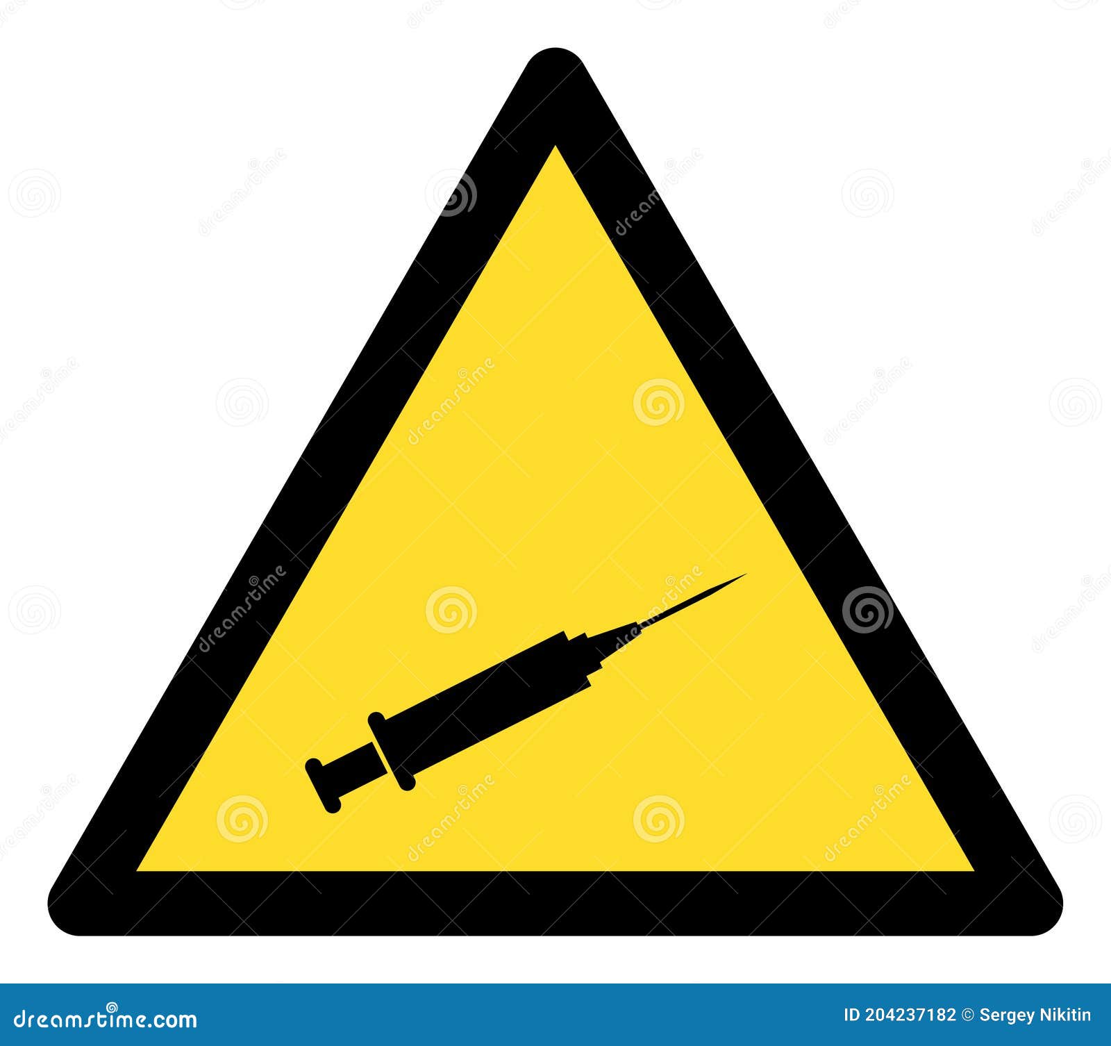 Syringe Warning Flat Icon Illustration Stock Vector - Illustration of ...