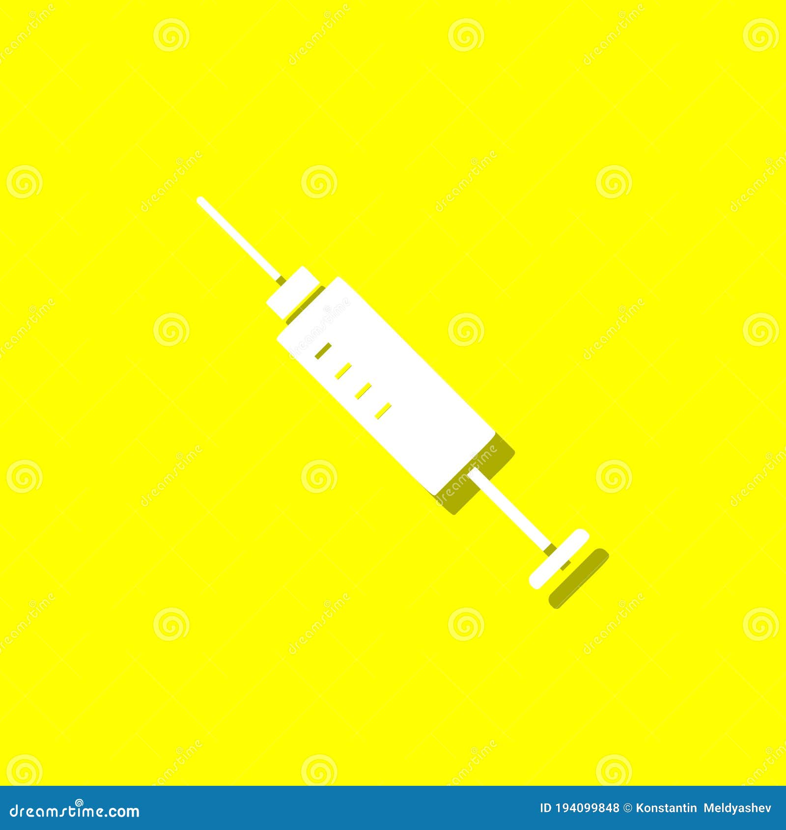 Syringe White Icon with Shadow Stock Illustration - Illustration of ...