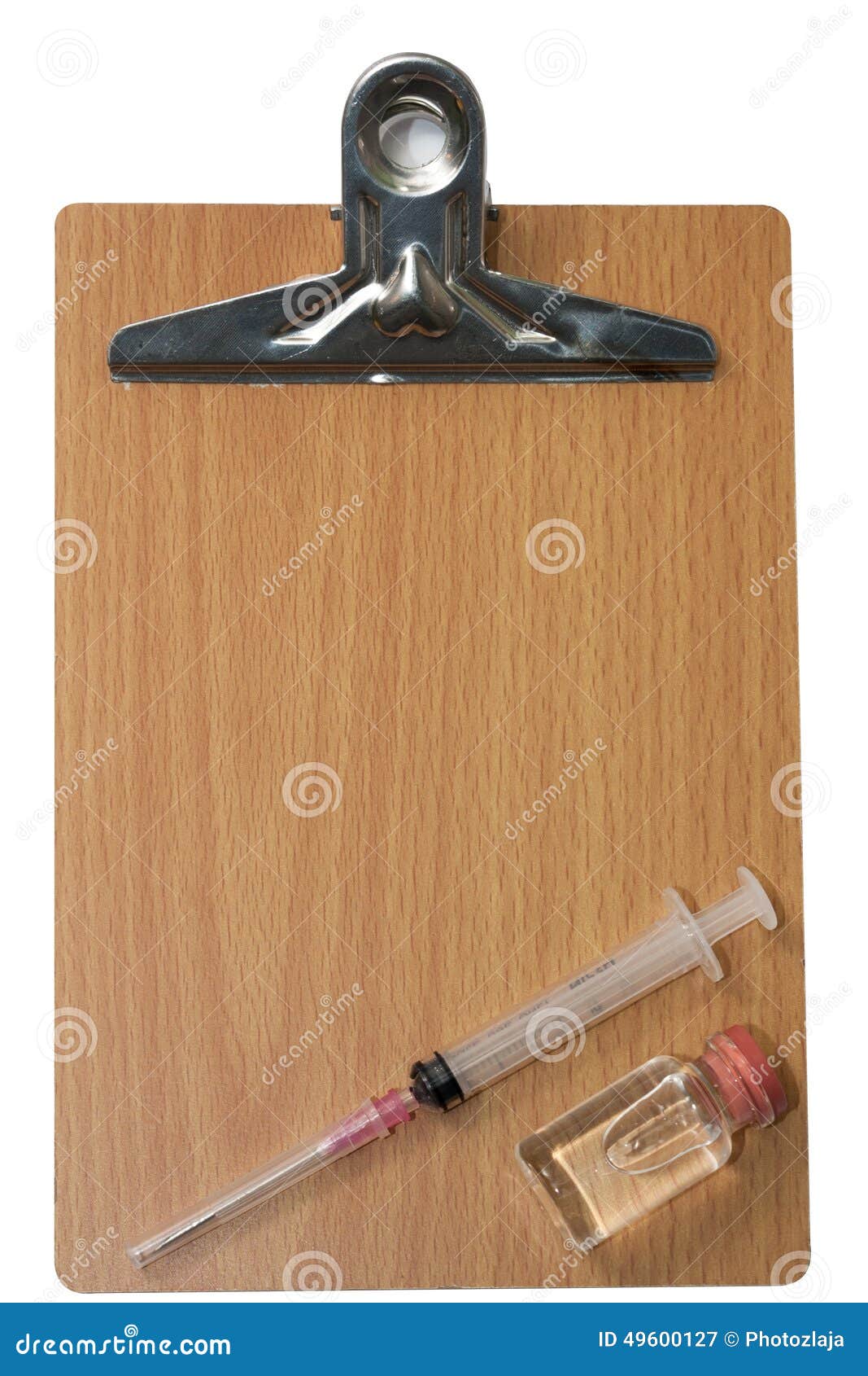 Syringe on the Wooden Board Stock Image - Image of brown, clip: 49600127