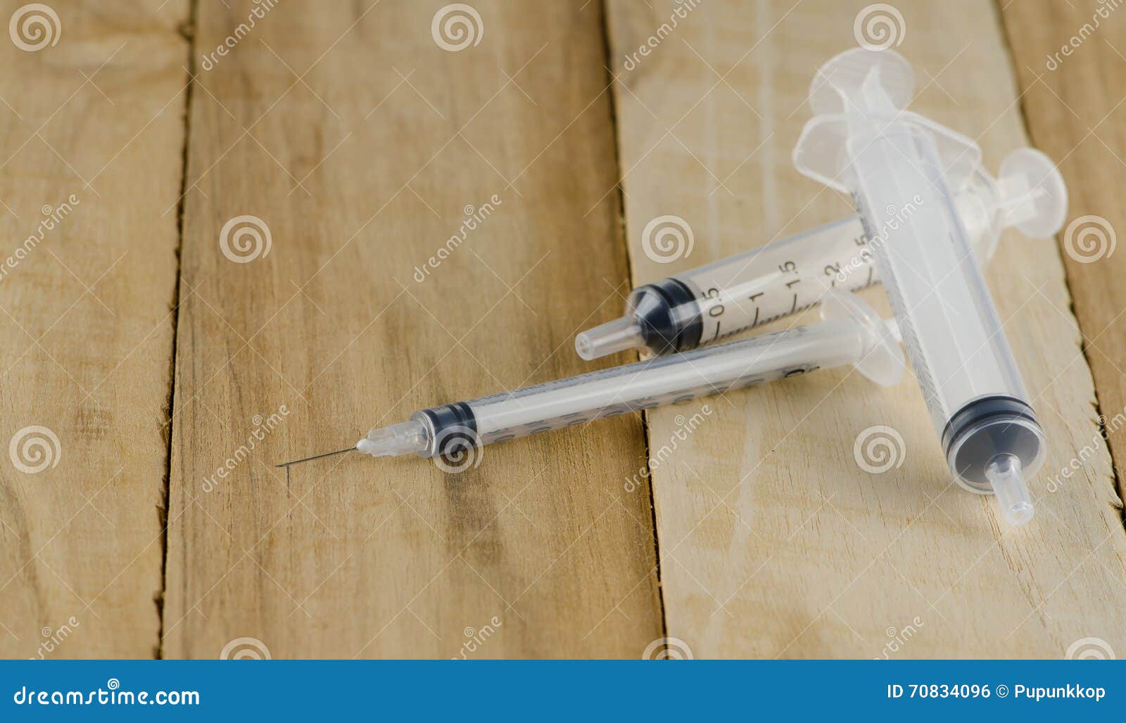 Syringe on wooden stock photo. Image of health, concept - 70834096