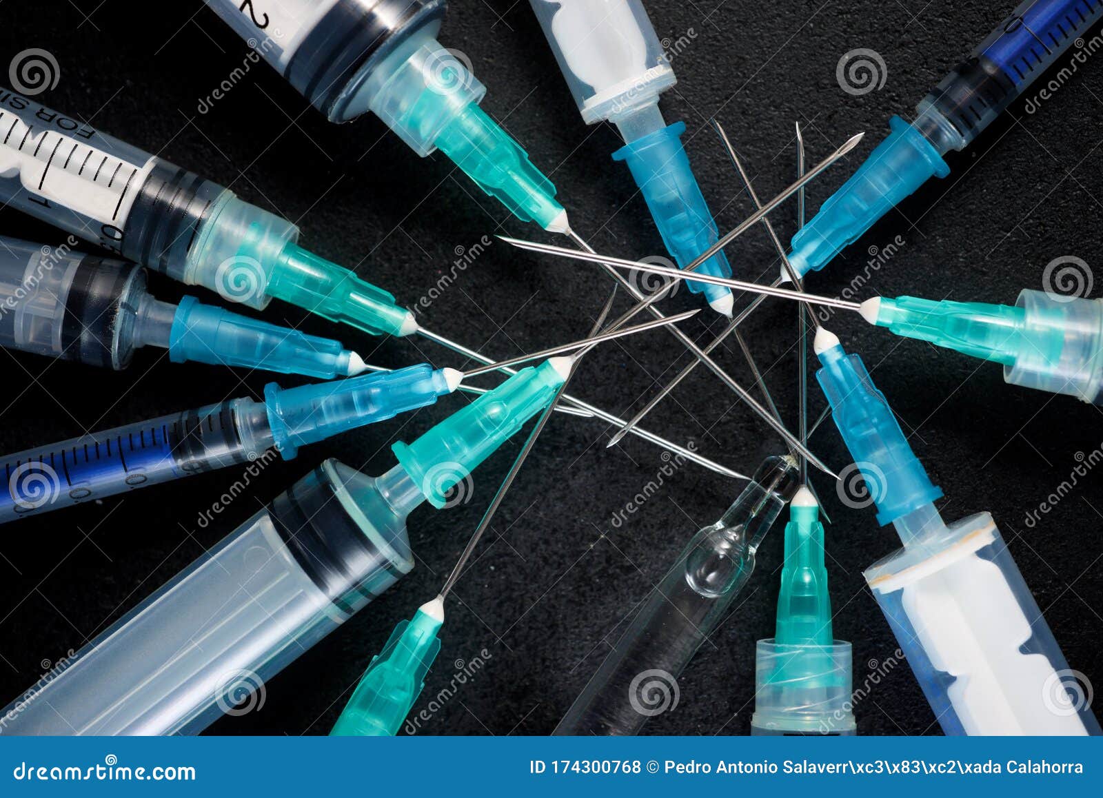 Syringes close up stock photo. Image of health, anesthetist - 174300768
