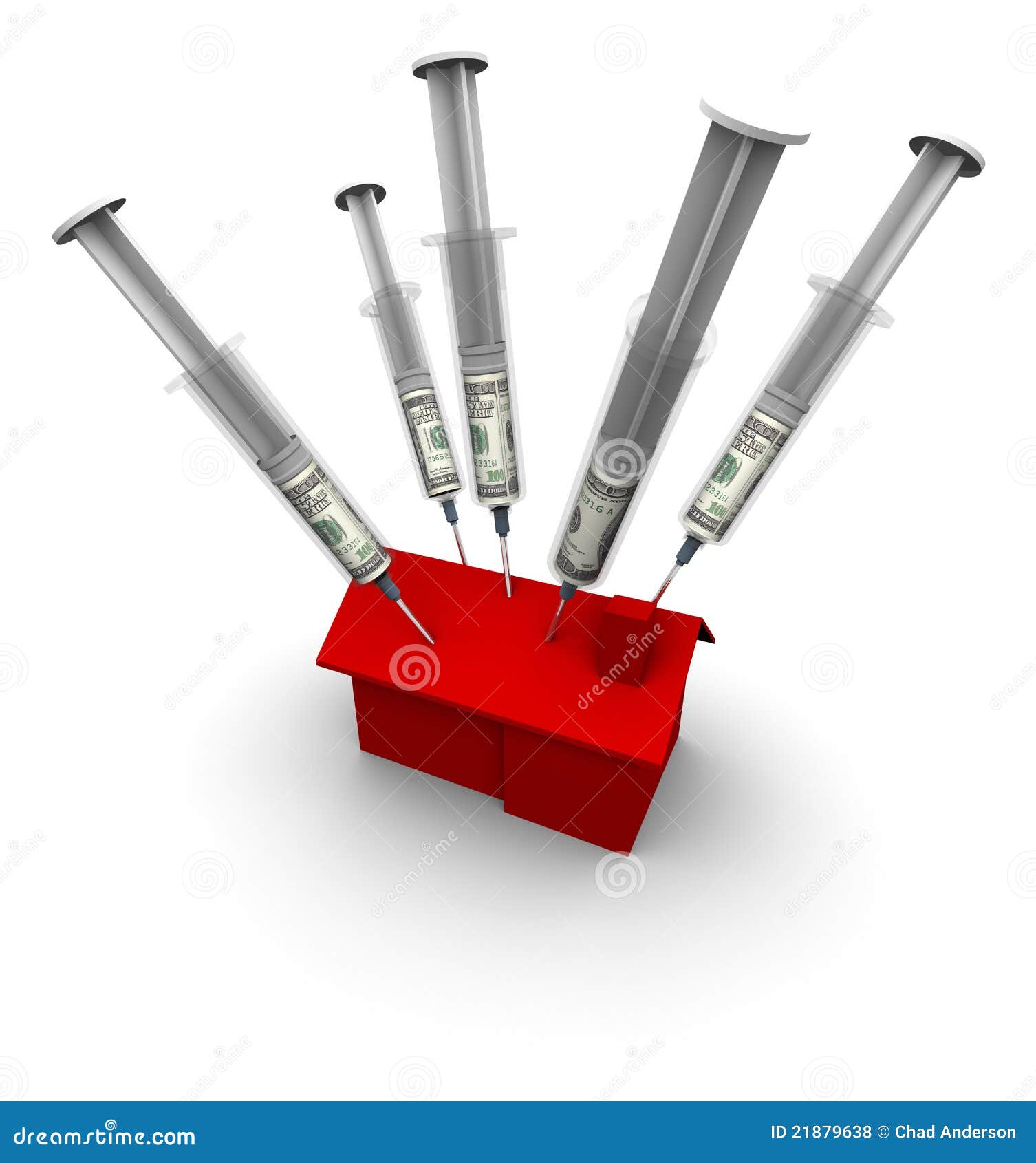 Syringes and house stock photo. Image of rendering, injecting - 21879638