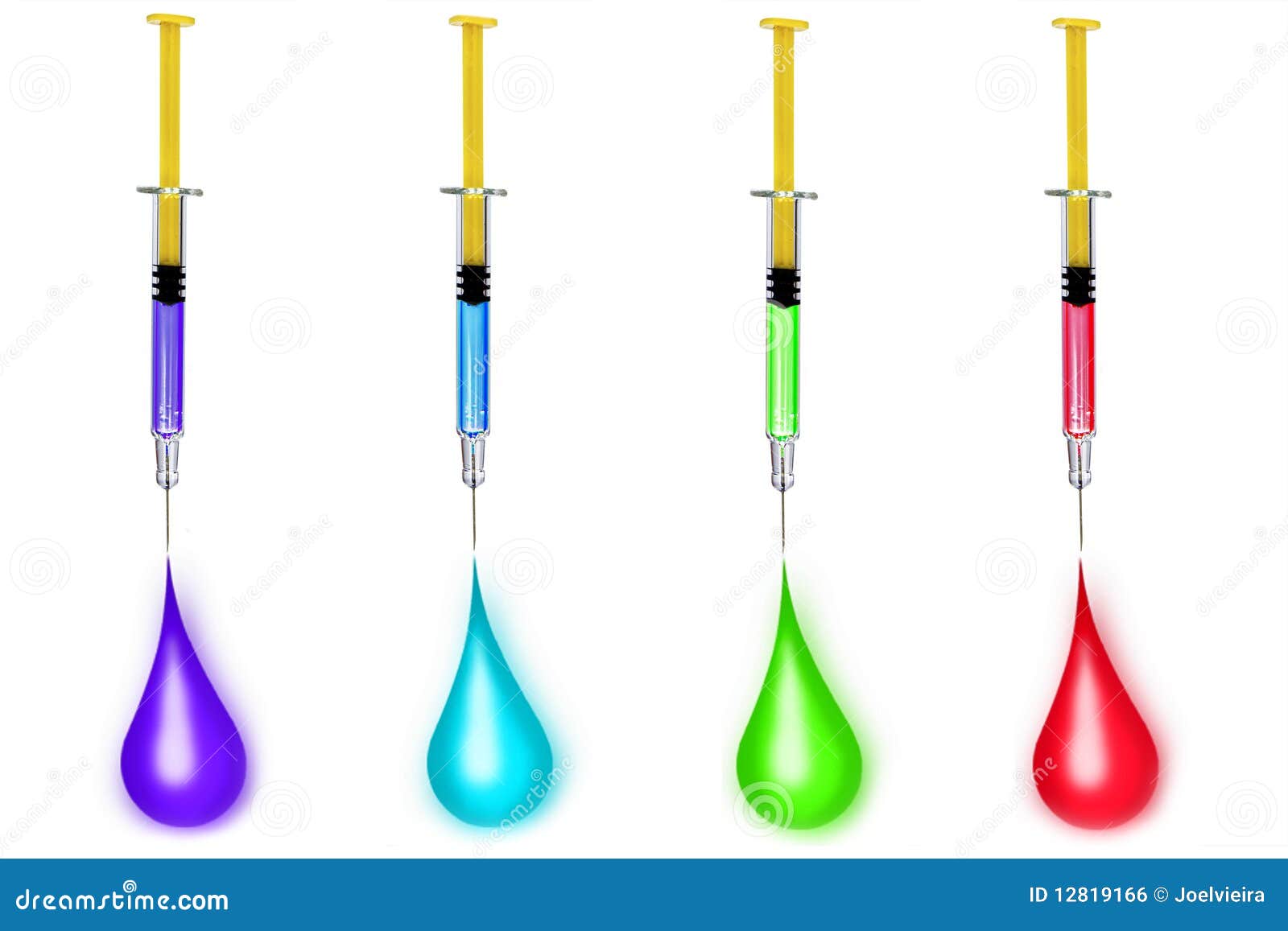 Syringes Ink on a White Background Stock Illustration - Illustration of ...