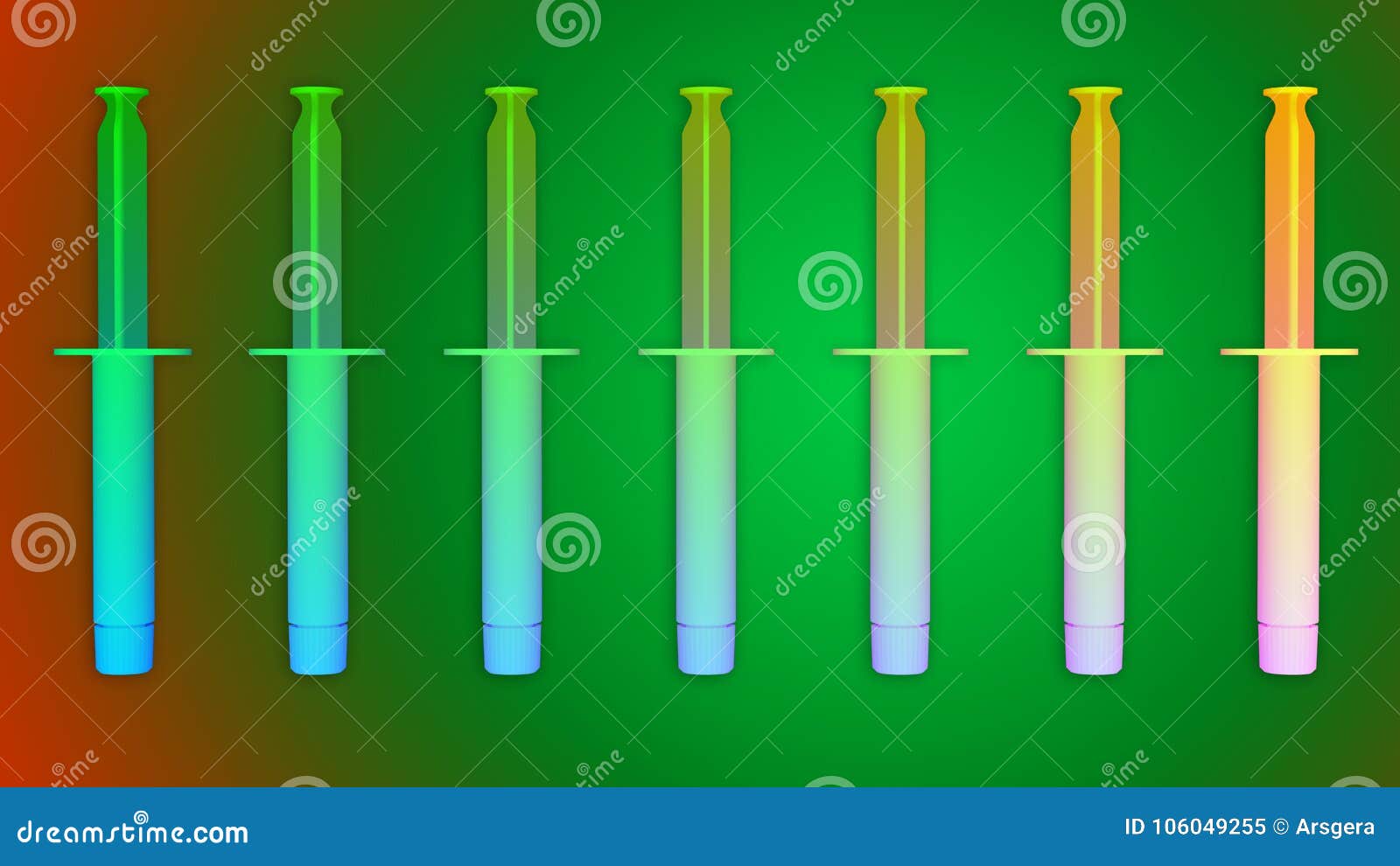 Set Of Syringes With Hypodermic Needle Isolated On White Background. 3d ...