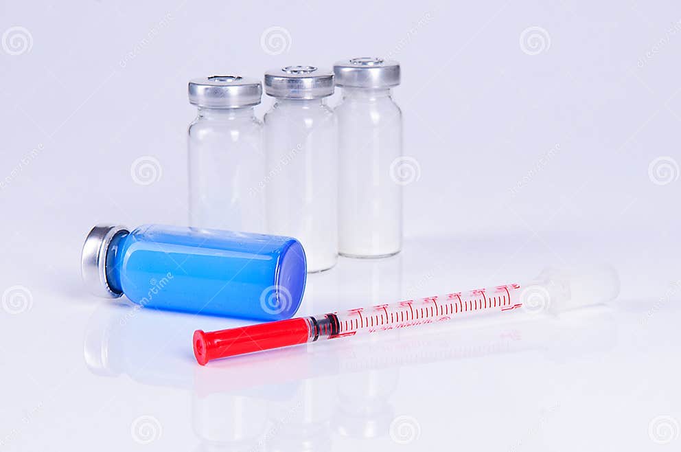 Syringes and Vials for Injection Stock Image - Image of medicine ...