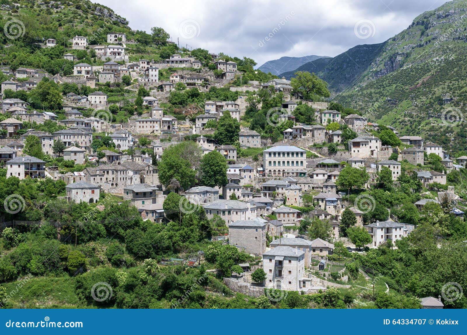 Syrrako Village, Epirus, Greece Stock Image - Image of mountainous ...