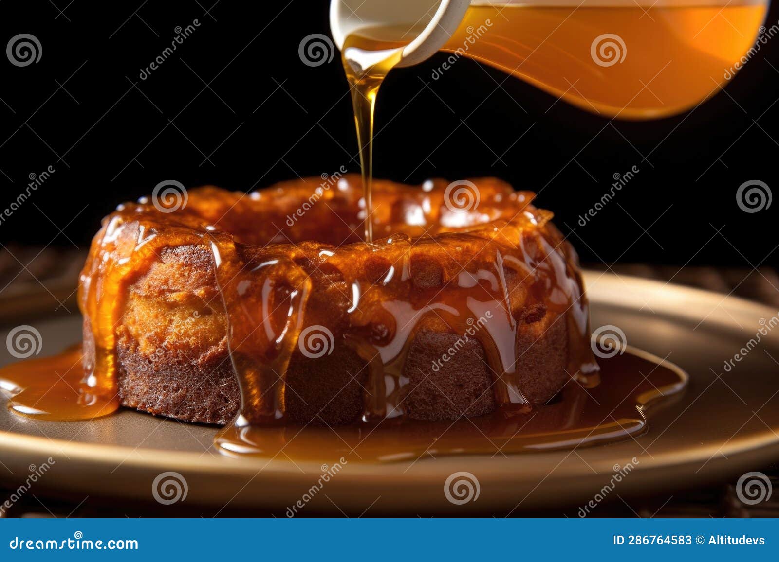 Syrup Dripping Onto a Warm Cinnamon Roll Stock Image - Image of syrup ...