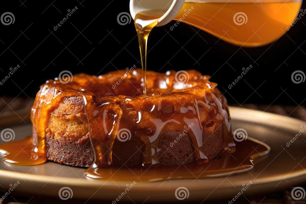 Syrup Dripping Onto a Warm Cinnamon Roll Stock Illustration ...