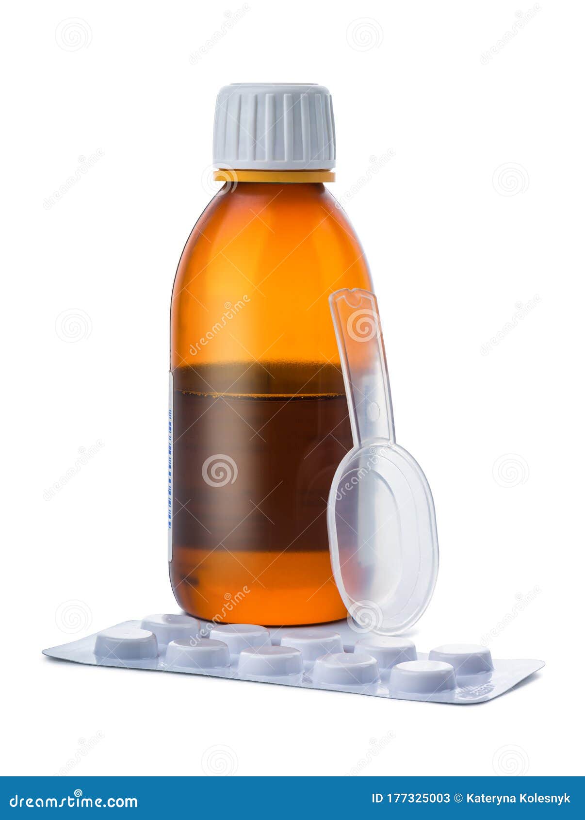 Syrup and pills stock image. Image of medicine, dosage - 177325003