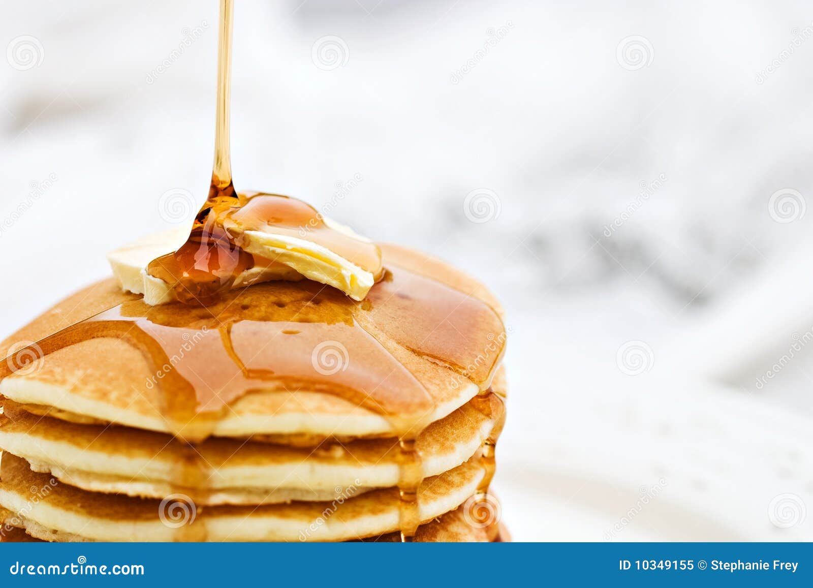 Syrup Pouring Onto a Stack of Pancakes Stock Image - Image of fresh ...