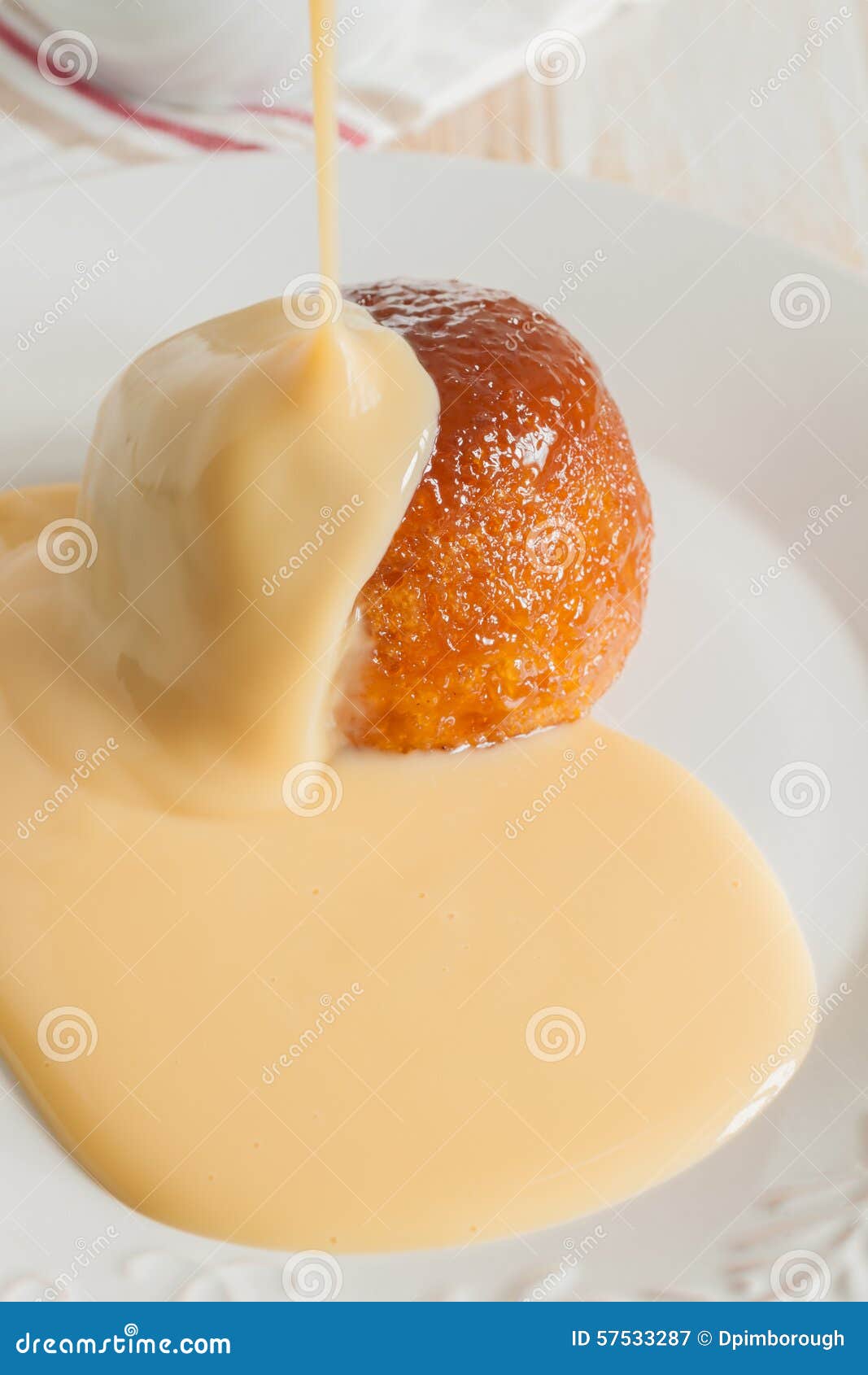 Treacle or Syrup Sponge and Custard Stock Image - Image of custard ...