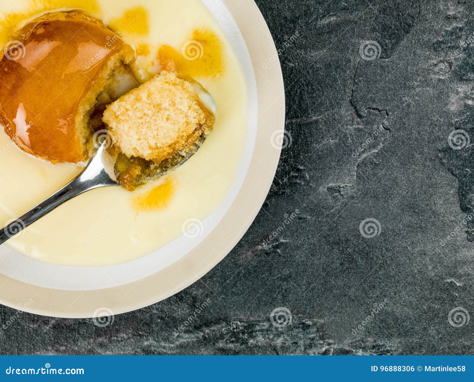 Syrup or Treacle Sponge Pudding with Custard Stock Photo - Image of ...
